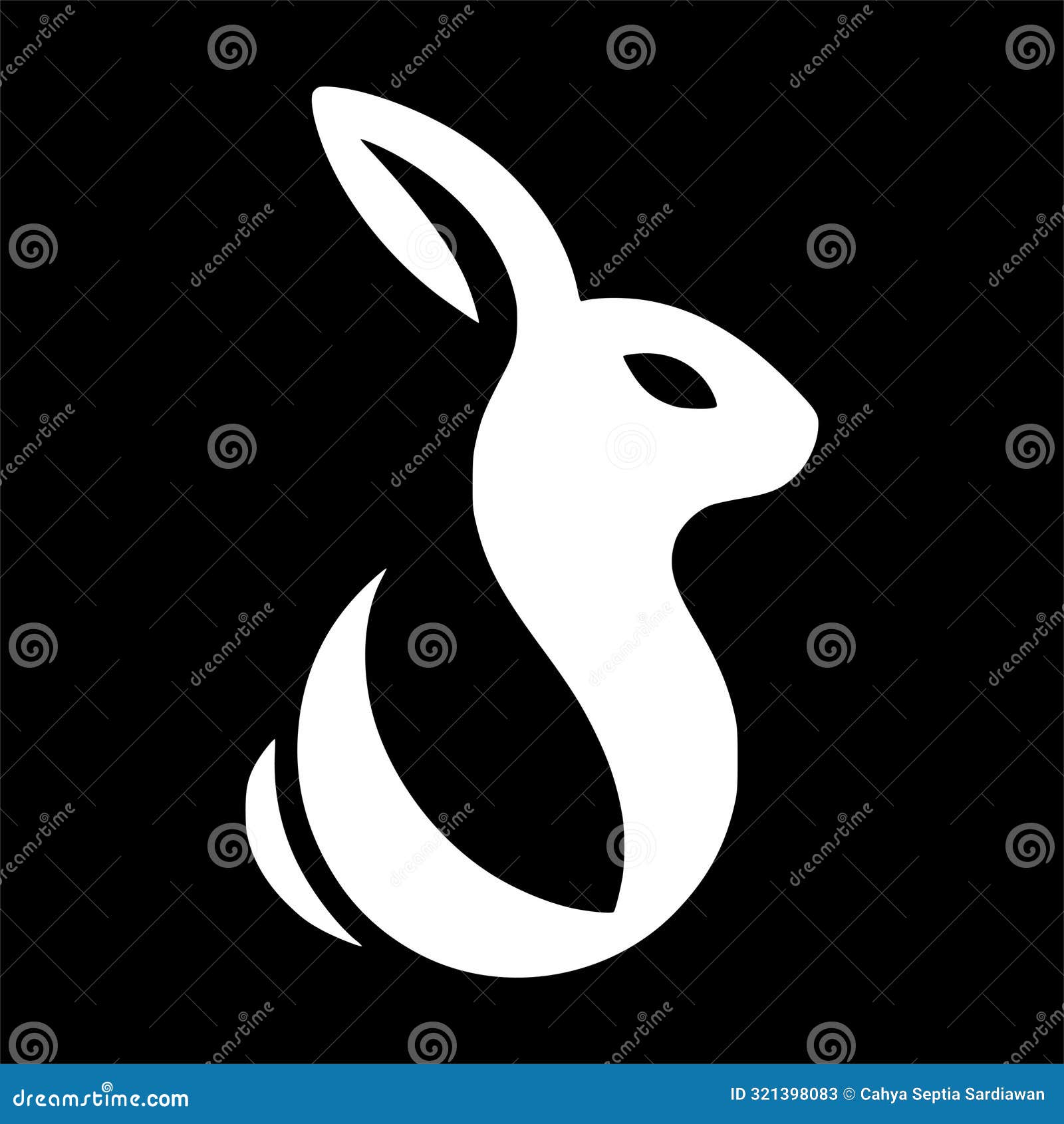 Black and White Simple Rabbit Logo Stock Vector - Illustration of ...