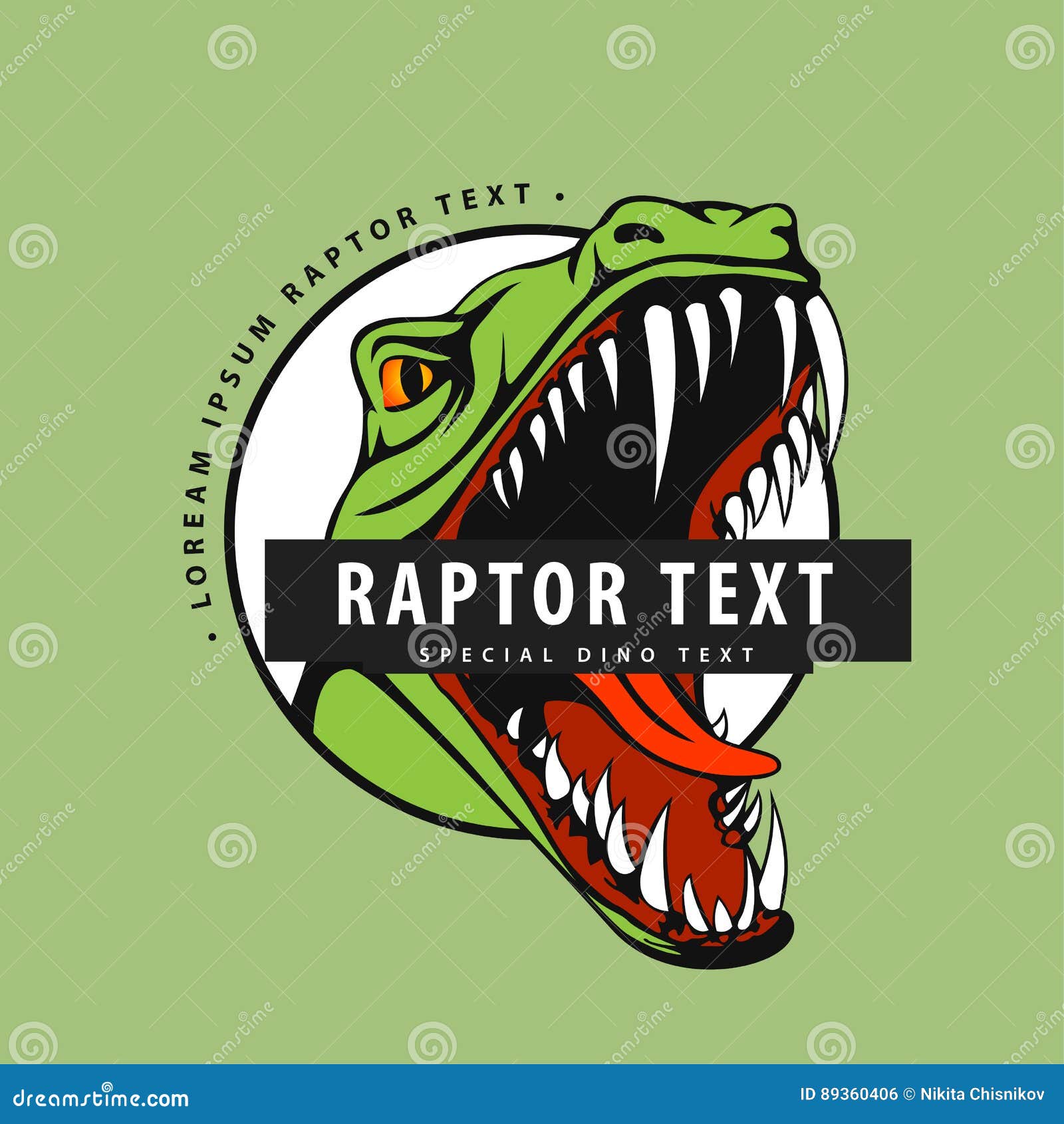 Logo With A Raptor On A Green Background Vector Illustration ...