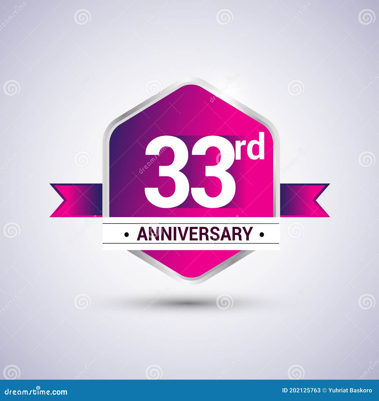 Logo 33rd Anniversary Celebration Isolated in Red Hexagon Shape and Red ...