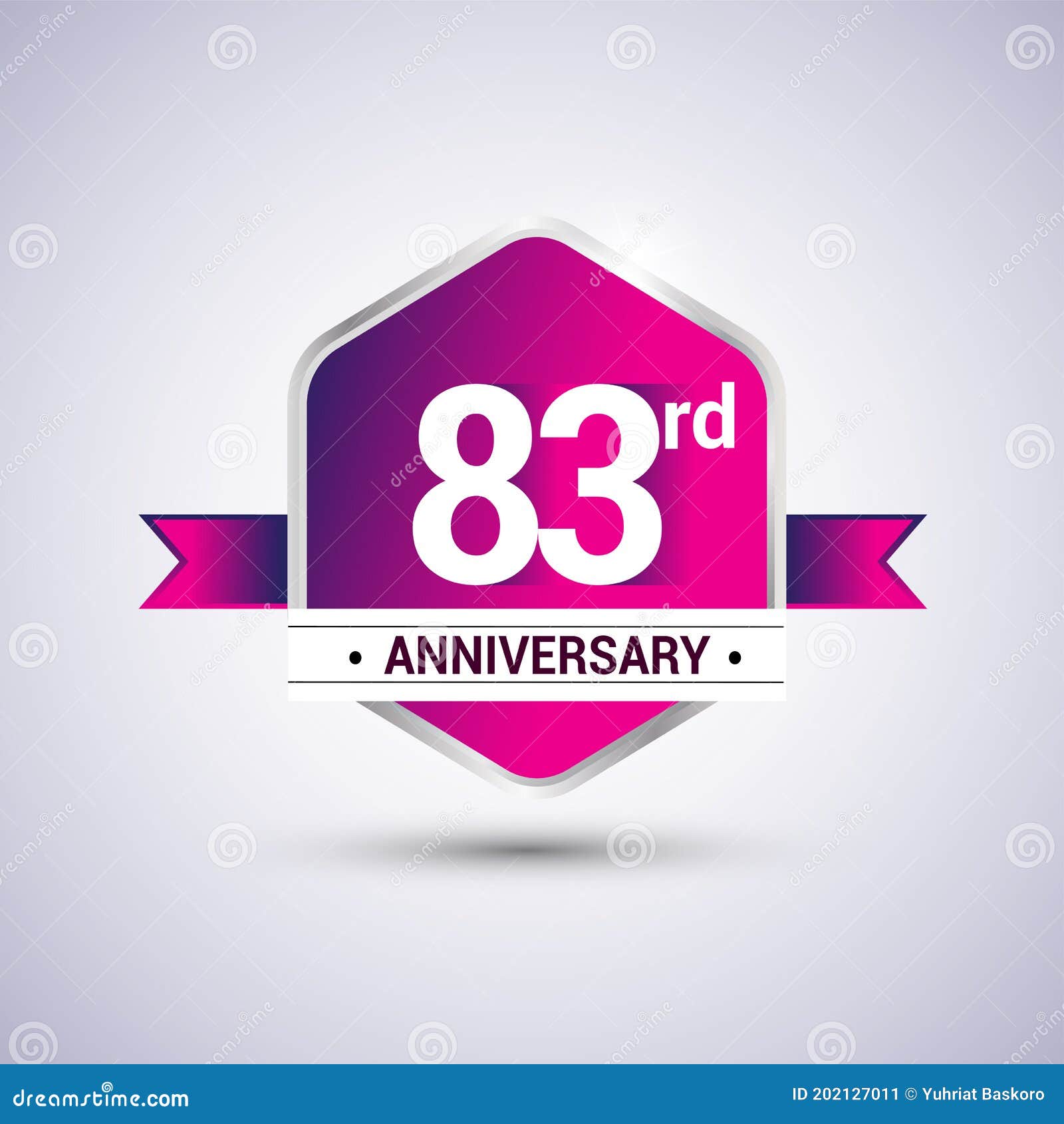 Logo 83rd Anniversary Celebration Isolated in Red Hexagon Shape and Red ...