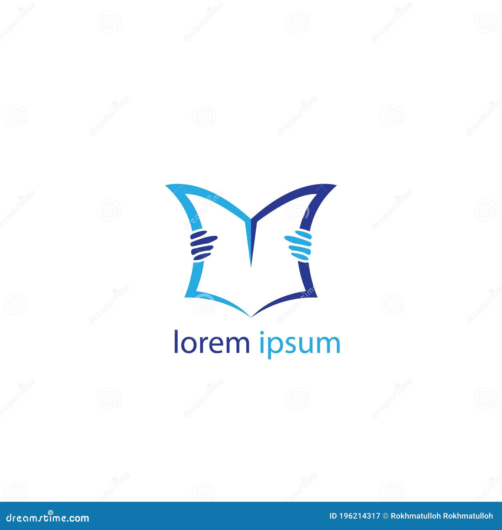 Logo Reading Illustration Hand Design Color Vector Template Stock ...