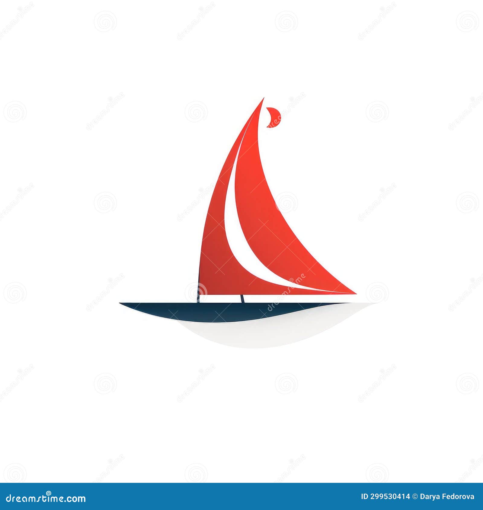 Logo of Red Brig with Scarlet Sails among Sea Waves on White Background ...