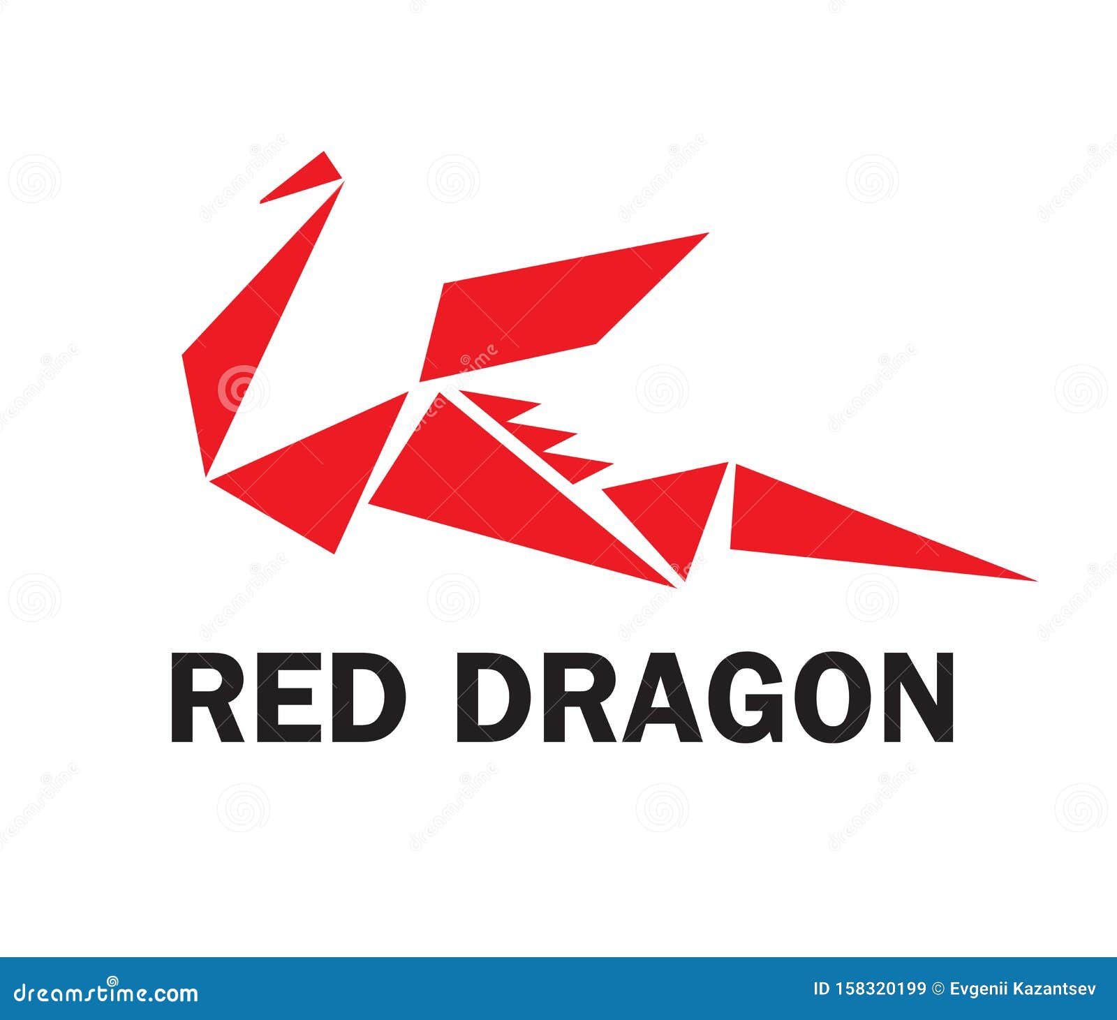 Logo Red Dragon. Stylized Geometric Pattern of Triangles Stock Vector ...