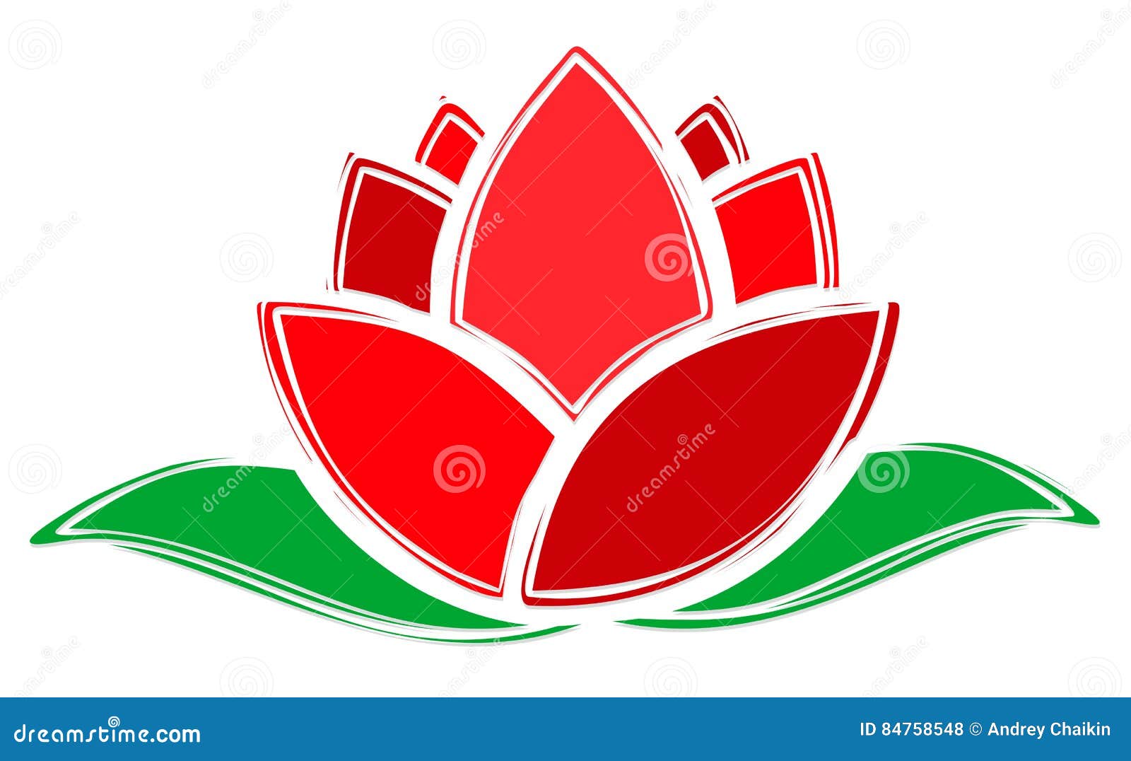 Logo red flower. stock vector. Illustration of plant - 84758548