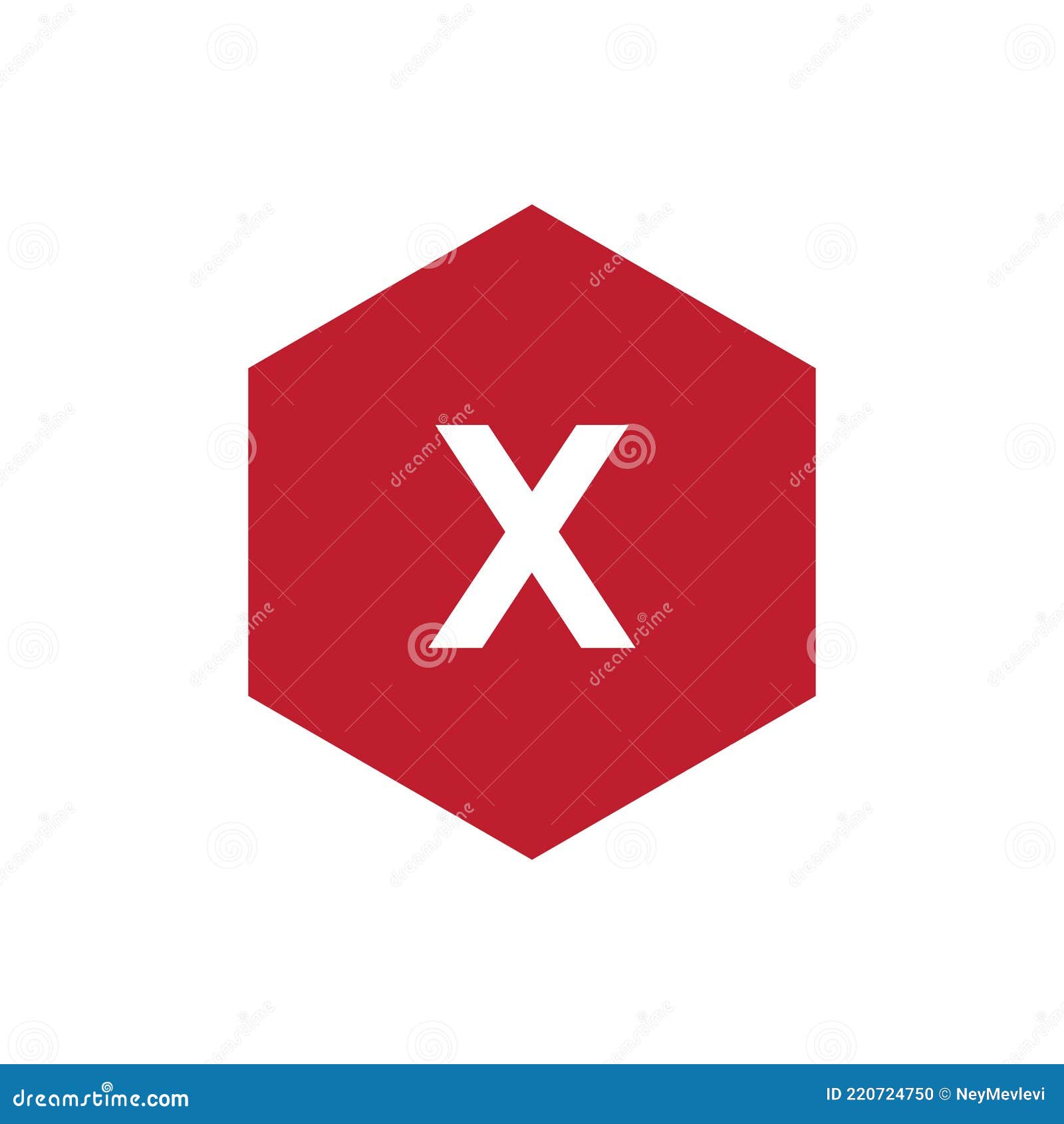 Logo X with a Red Hexagon Background Stock Illustration - Illustration ...