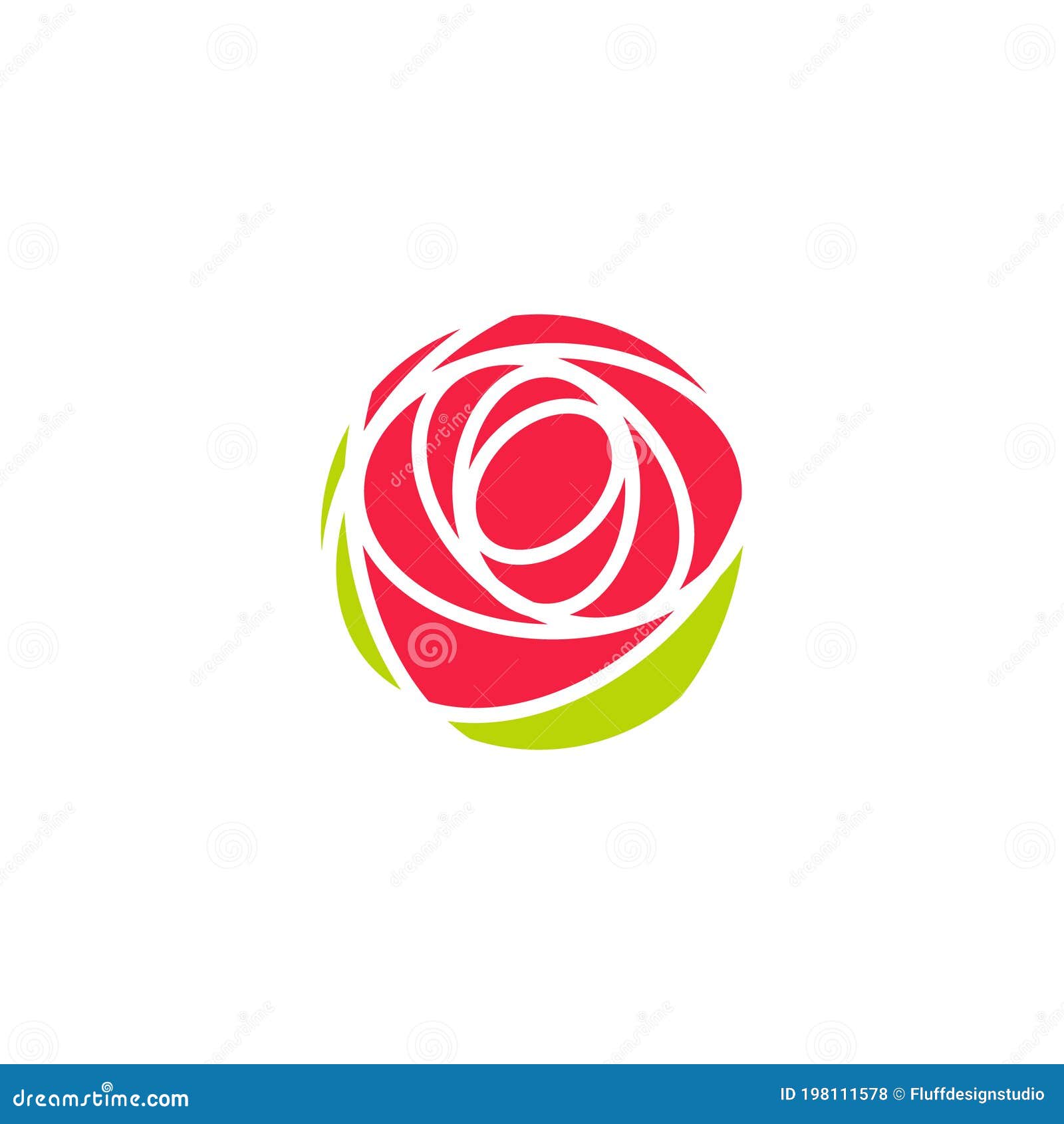 Logo of a Red Rose from Geometric Ellipse Shape Stock Vector ...