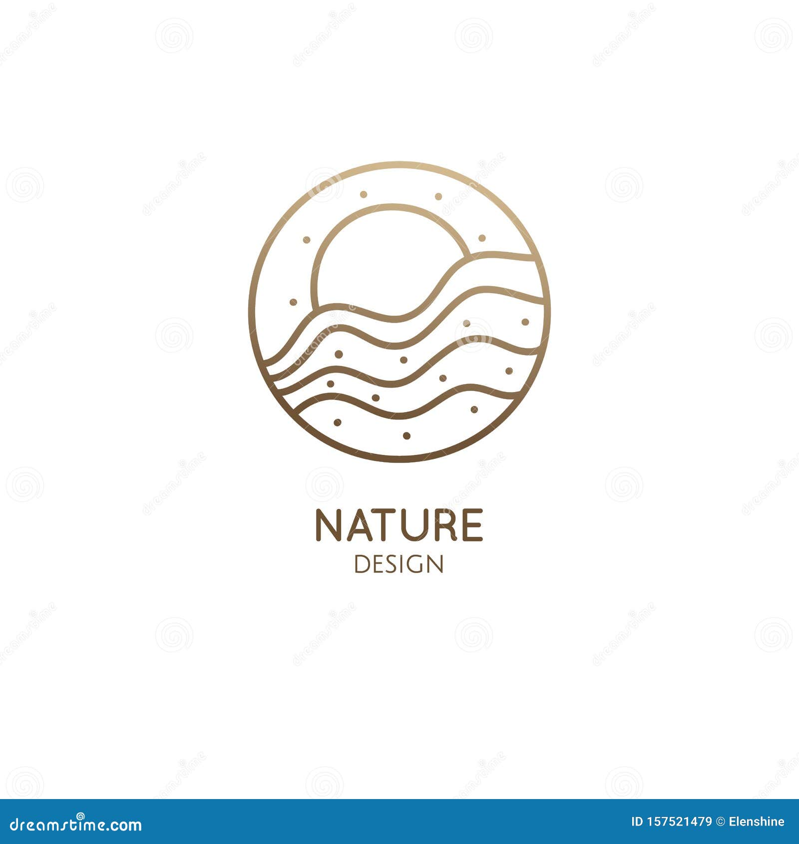 Logo redondo mar soleado ilustración del vector. Ilustración de ...