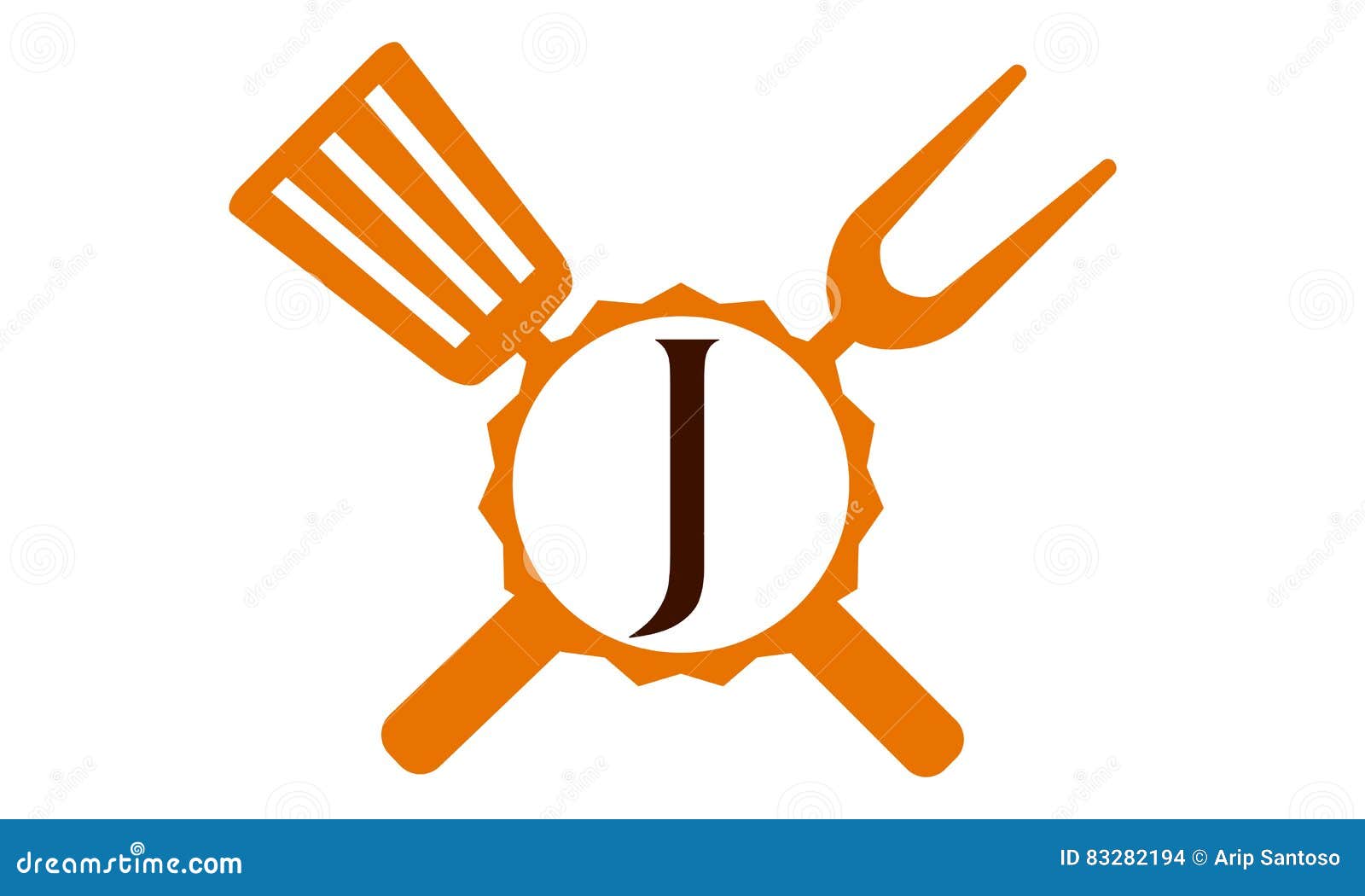 Logo Restaurant Letter J stock vector. Illustration of holding - 83282194
