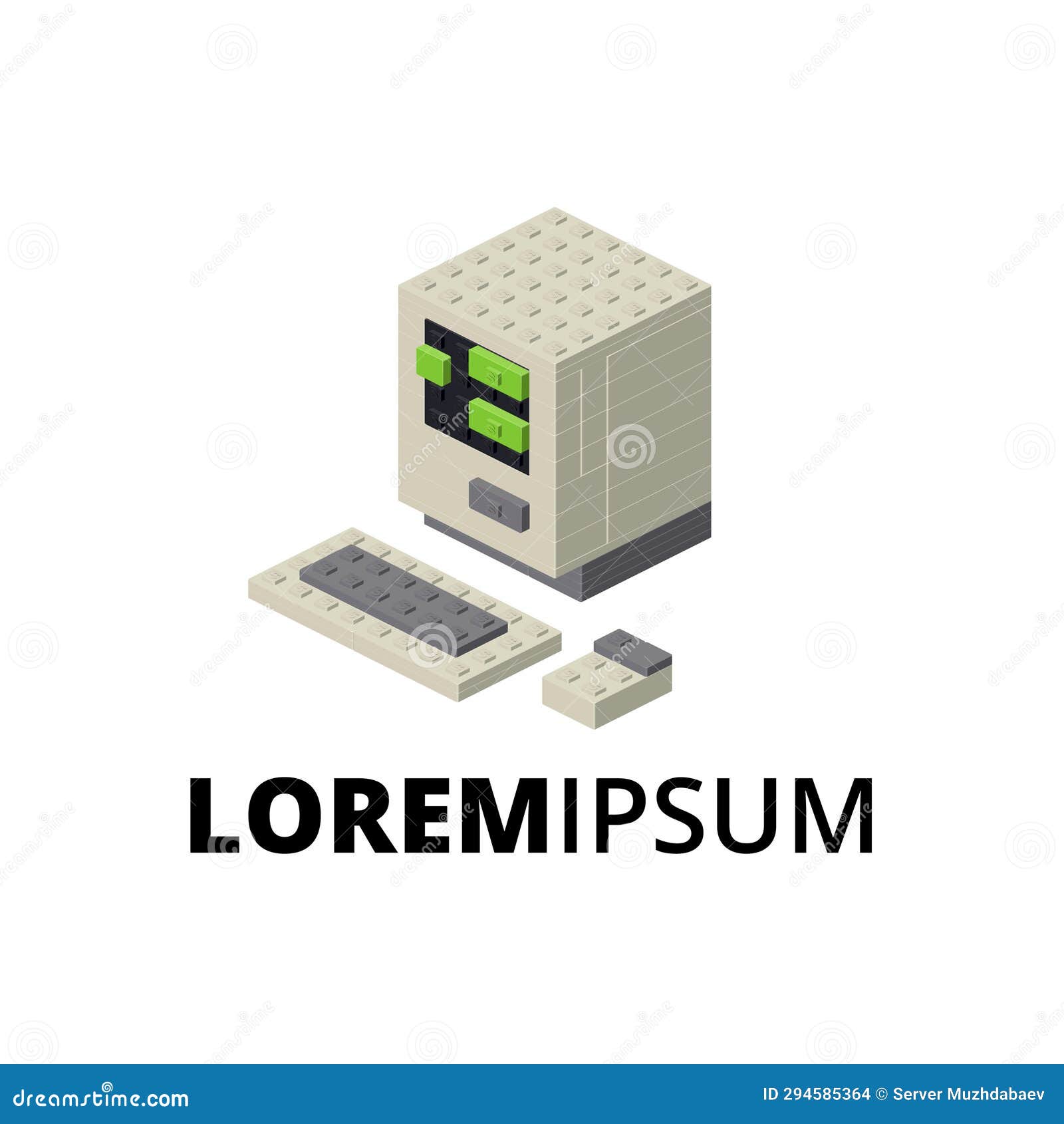 Logo with Retro Computer for Printing and Design. Vector Illustration ...