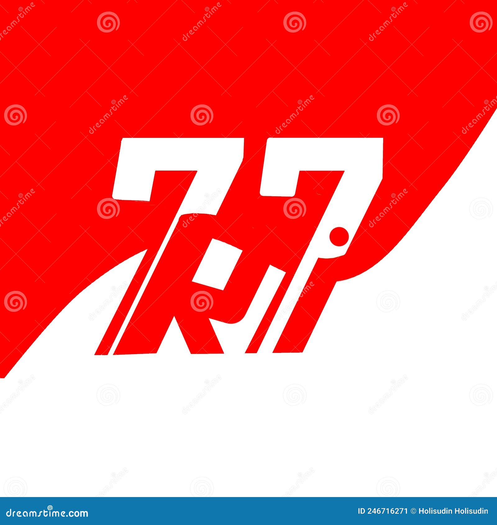 Logo 77 and RI Red and White Background Stock Illustration ...