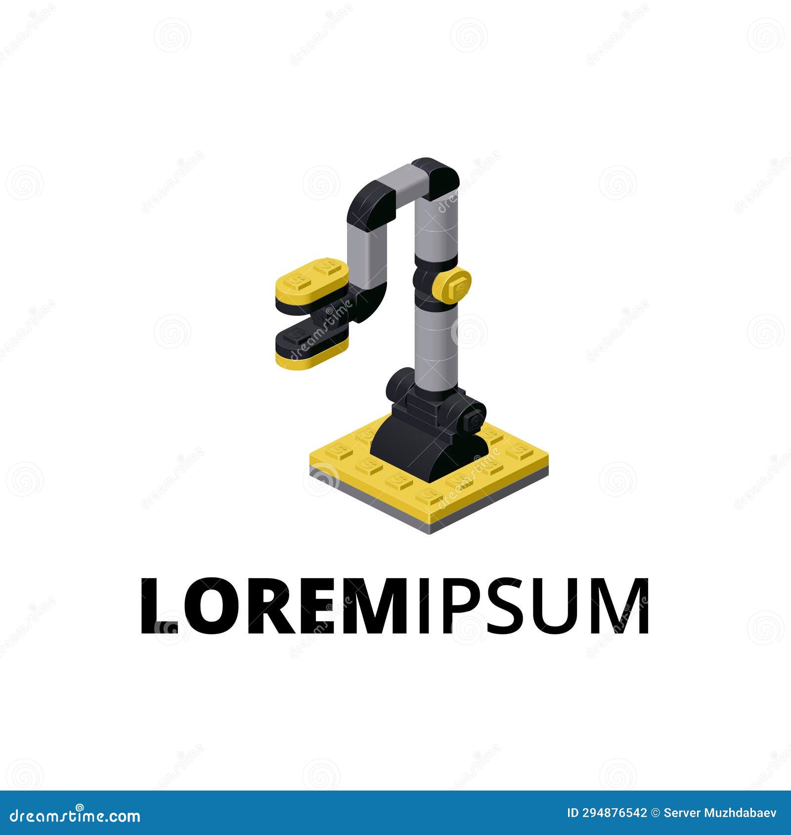 Logo with a Robot Hand for Printing and Design. Vector Illustration ...