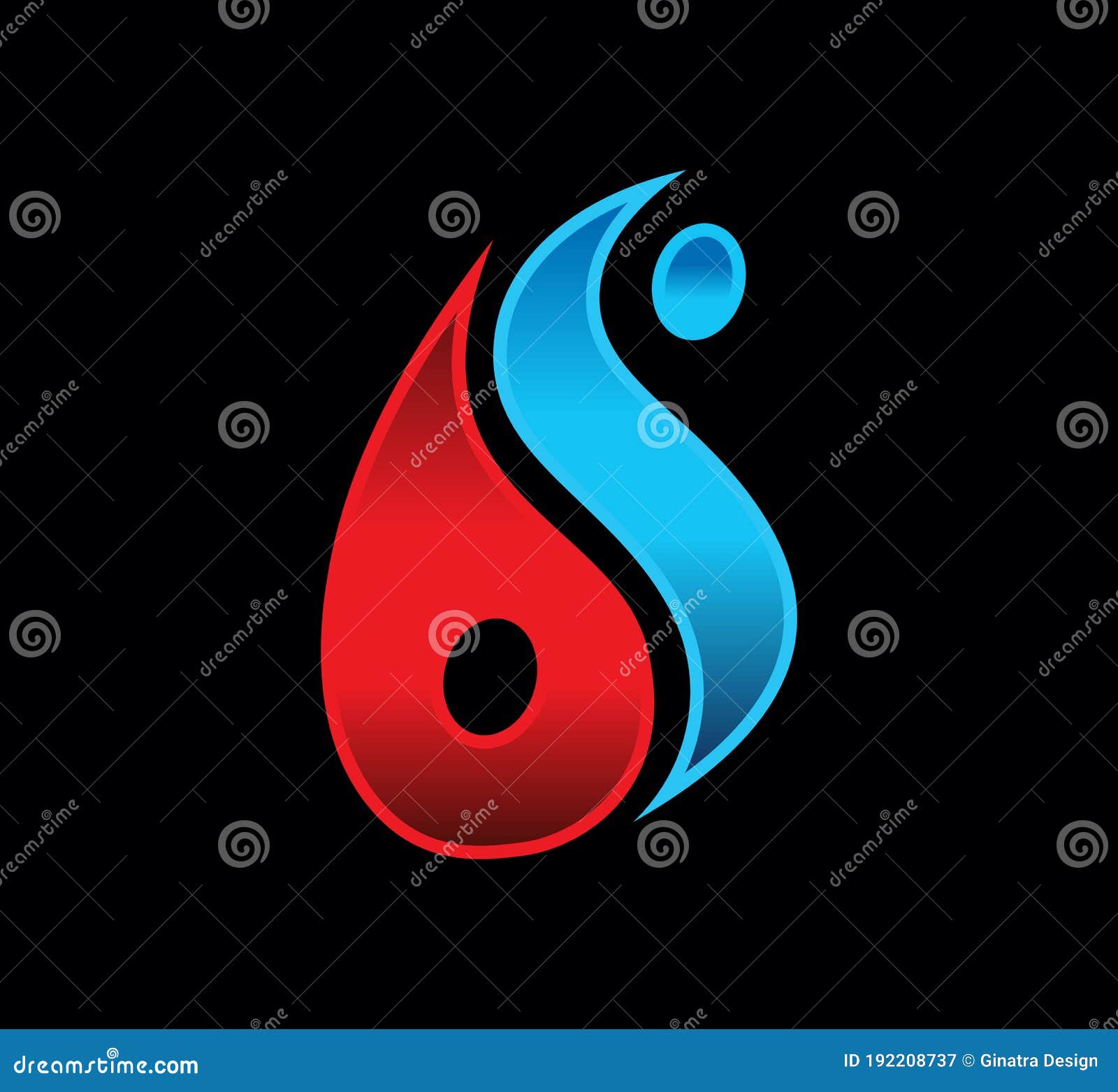 Logo rode en blauwe vlam vector illustratie. Illustration of brand ...
