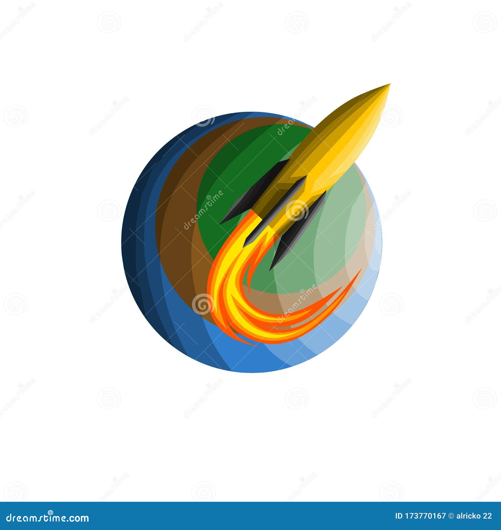 Logo roket dan bumi art ilustração stock. Ilustração de logotipo ...