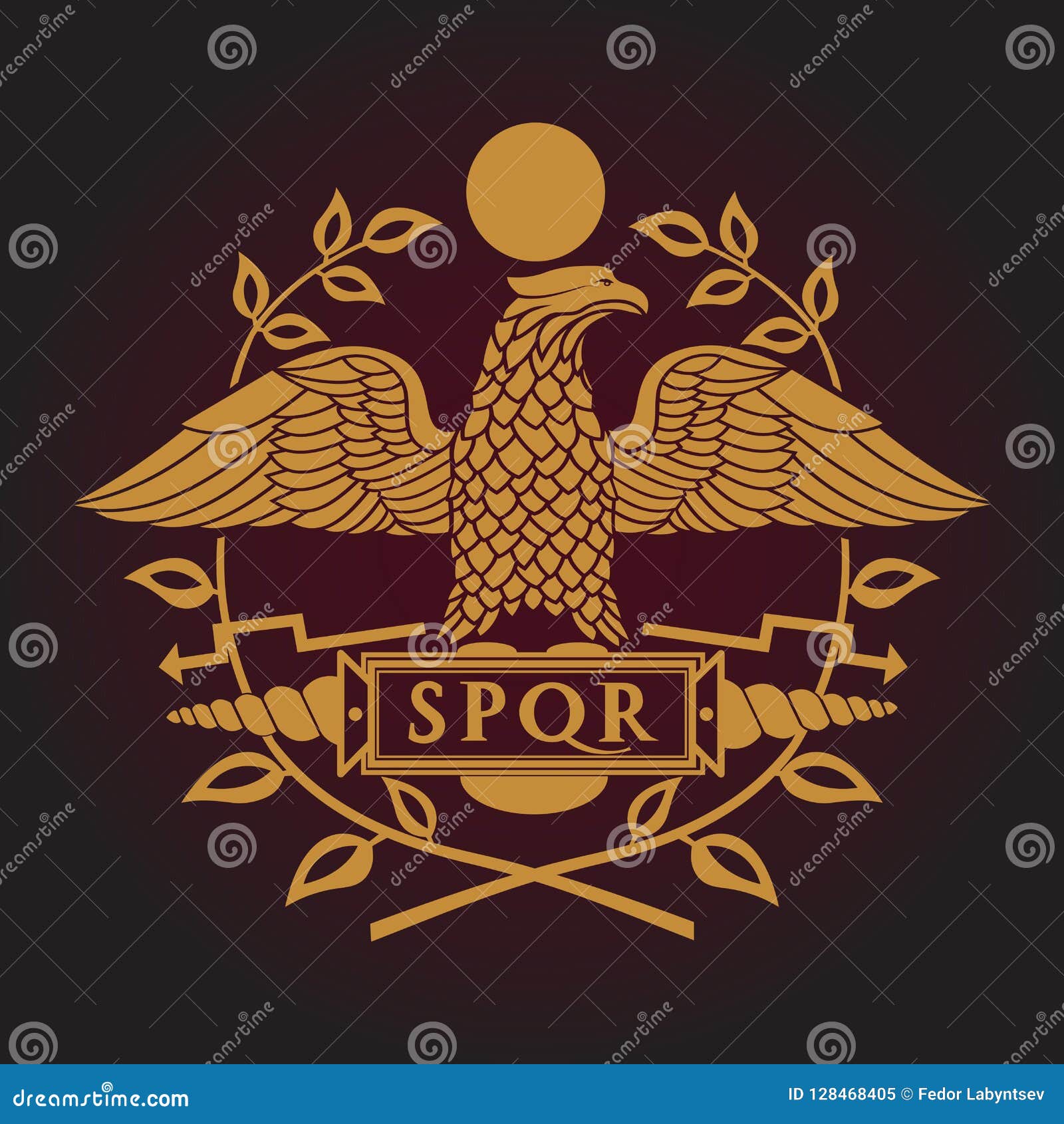 Logo of the Roman eagle. stock vector. Illustration of shape - 128468405