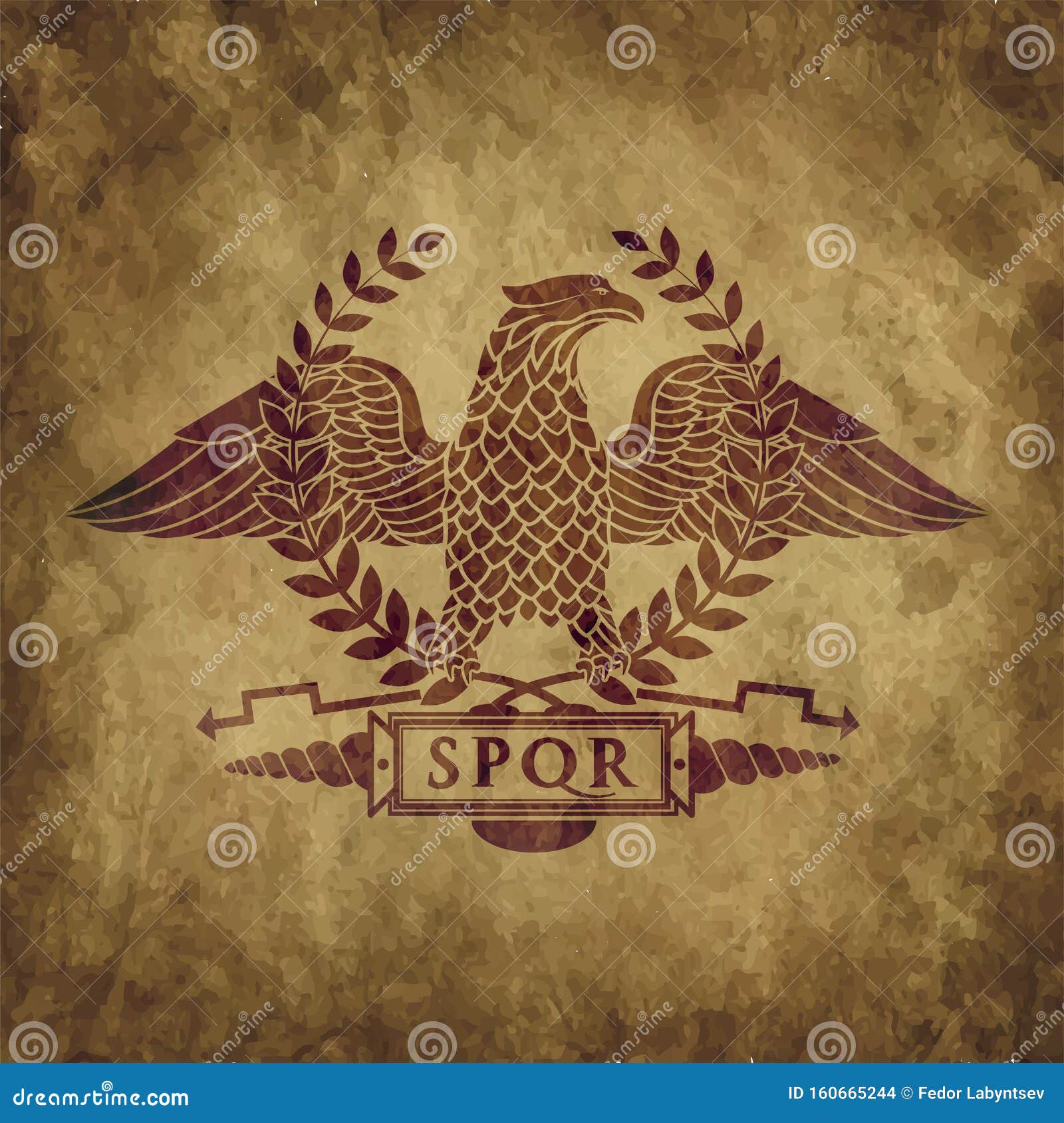 Logo of the Roman Eagle on an Old Shabby Texture Stock Vector ...