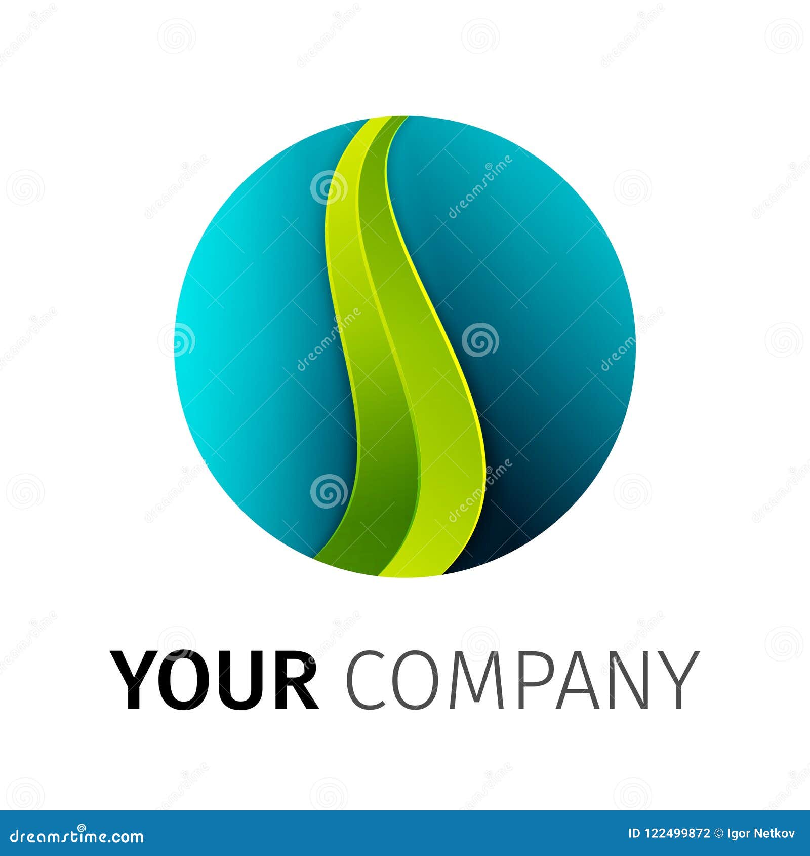 Logo rond bleu et vert illustration de vecteur. Illustration du ...