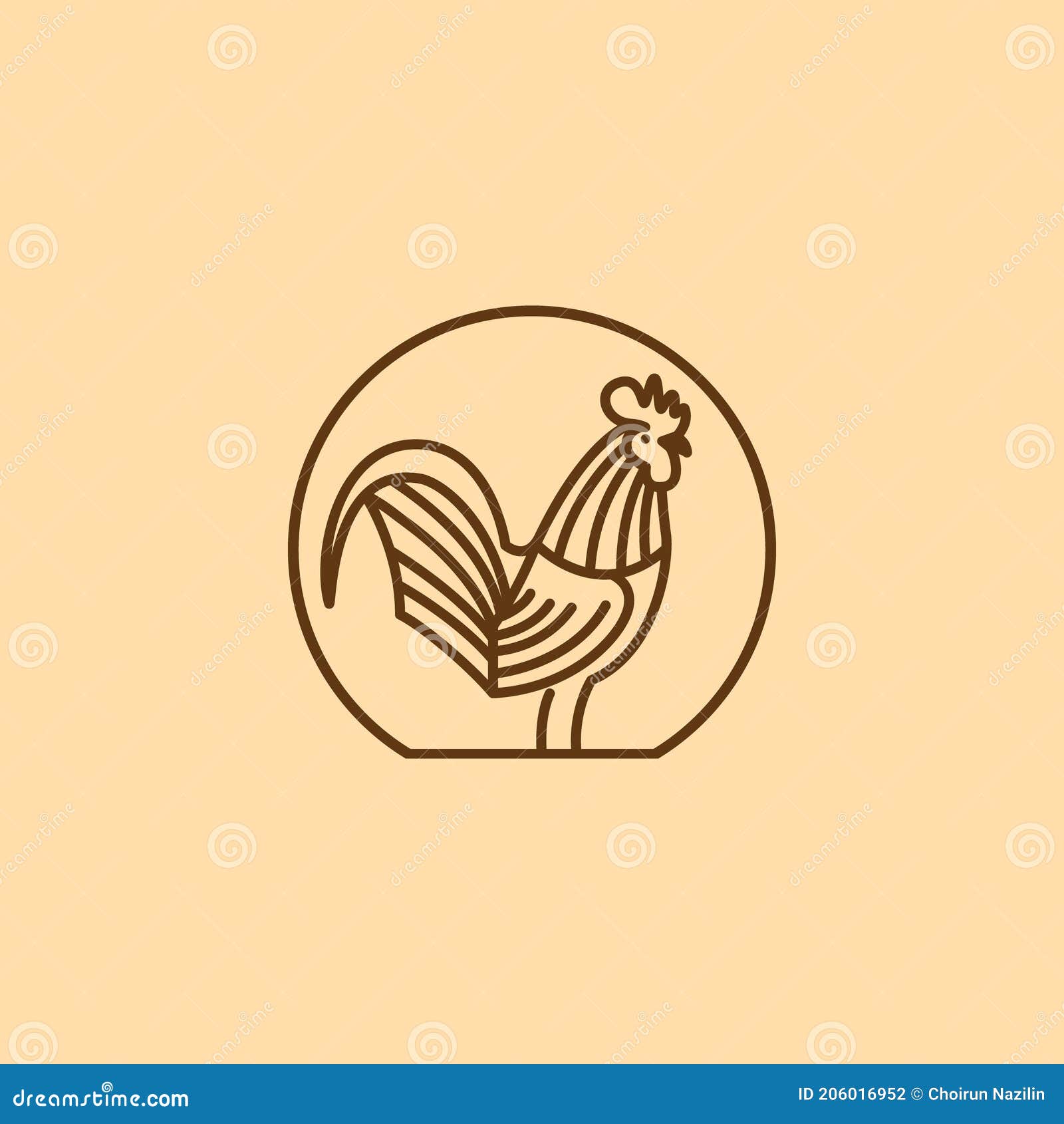 Chicken line art logo stock vector. Illustration of horizontal - 206016952