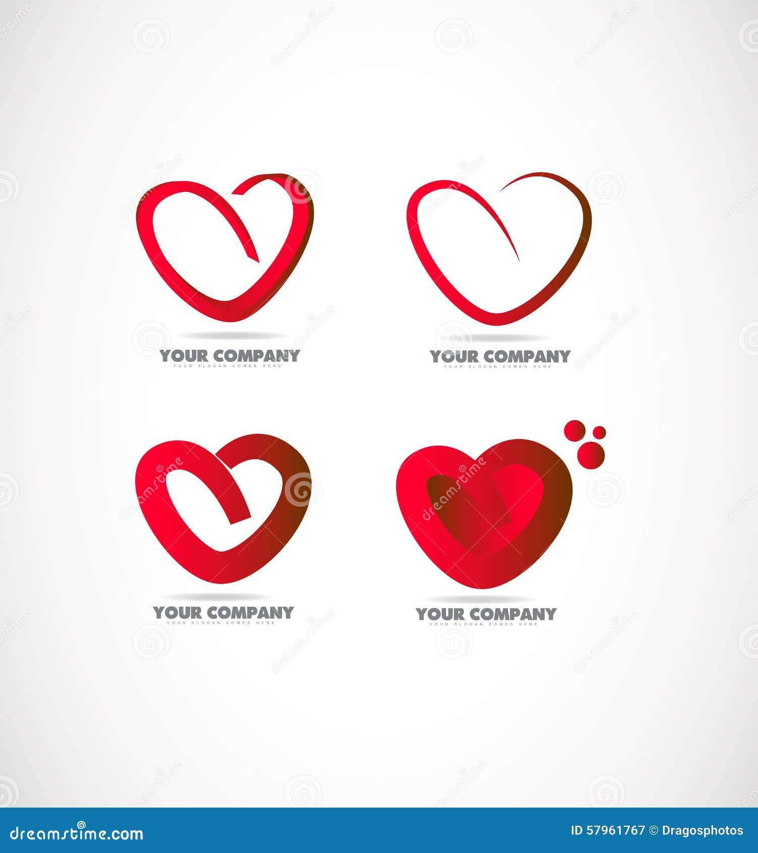 Logo rosso del cuore illustrazione vettoriale. Illustrazione di ...