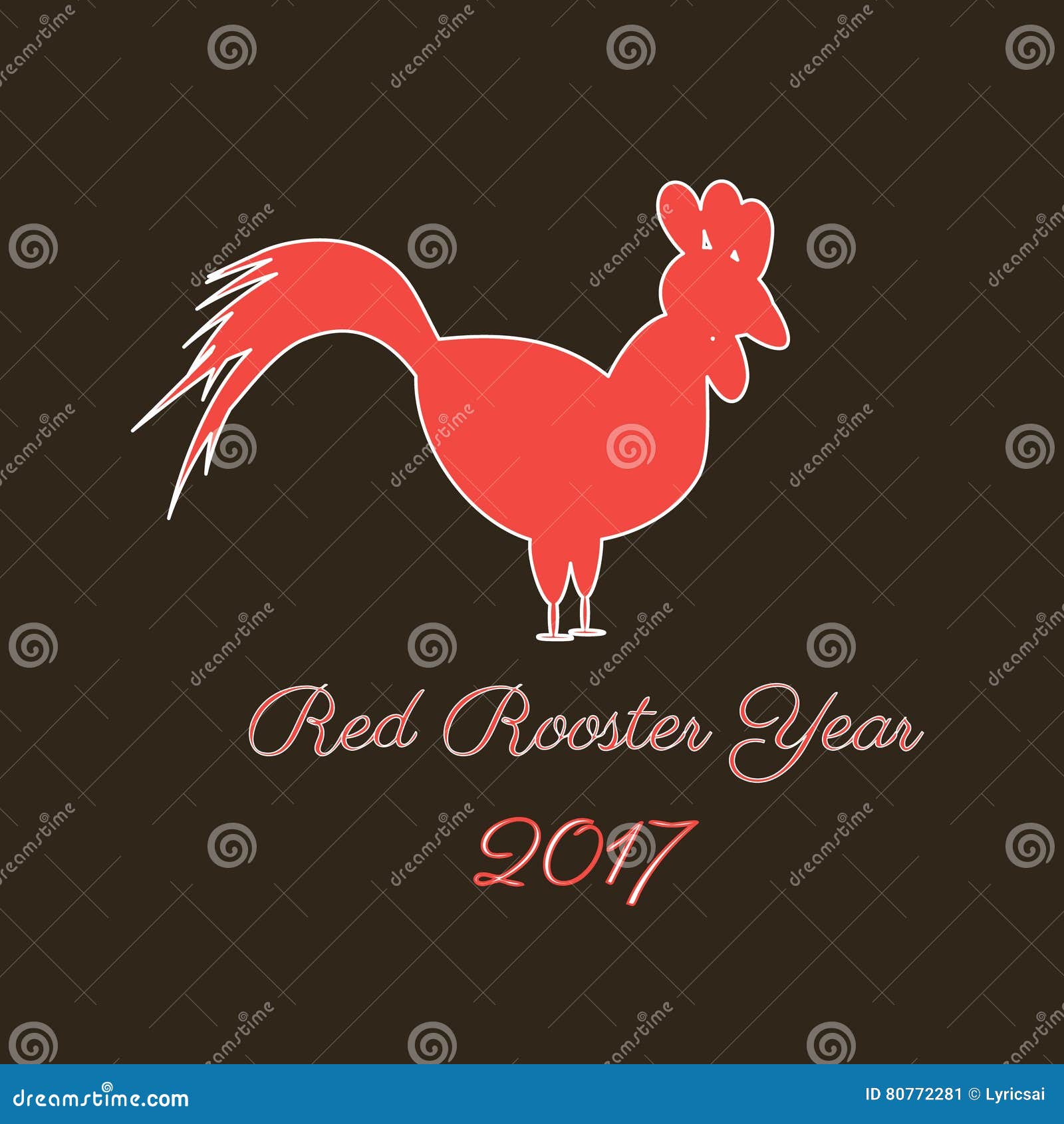Logo rosso del gallo illustrazione vettoriale. Illustrazione di cinese ...