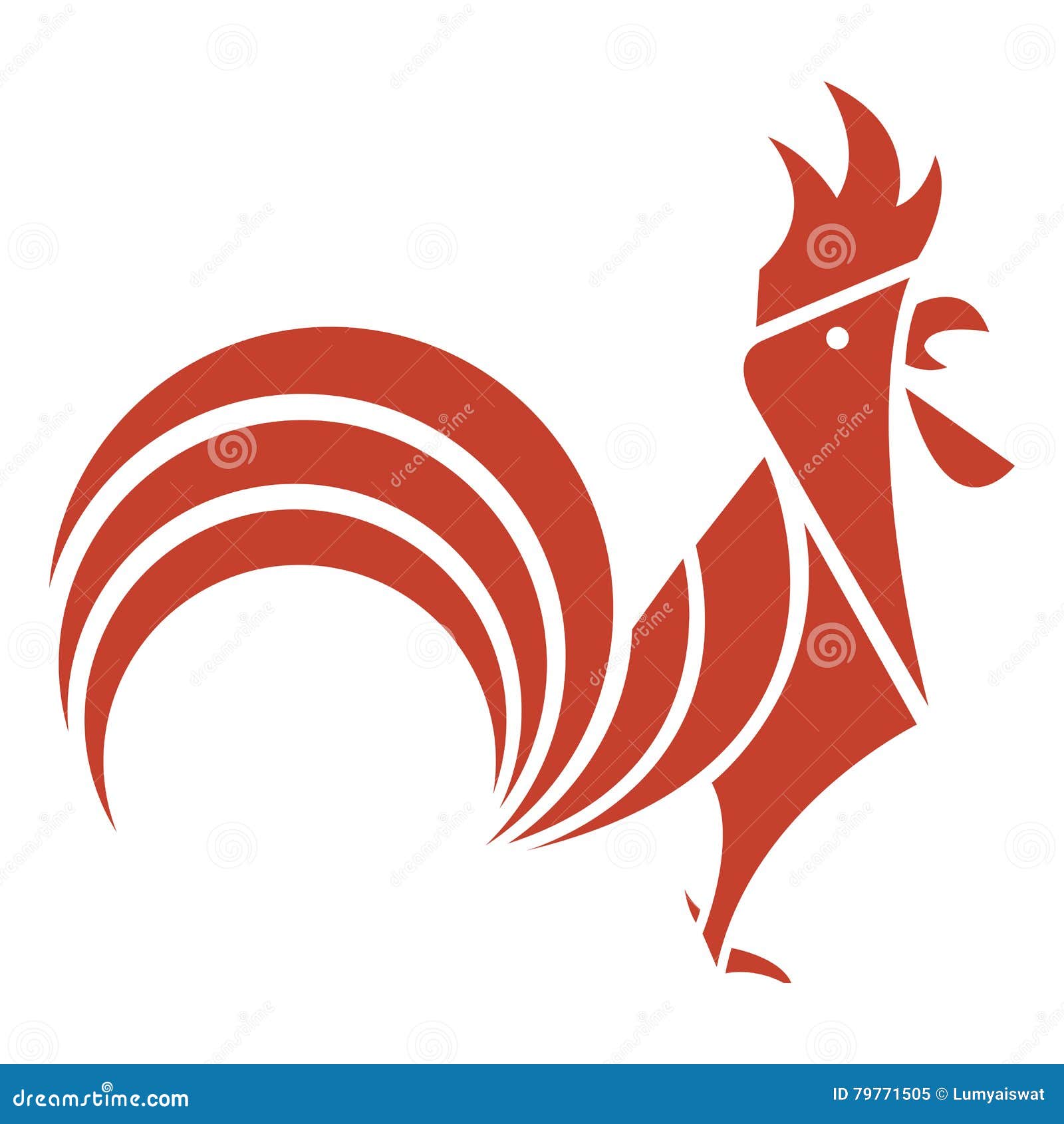 Logo Rosso Del Silhoutte Del Gallo Illustrazione Vettoriale ...