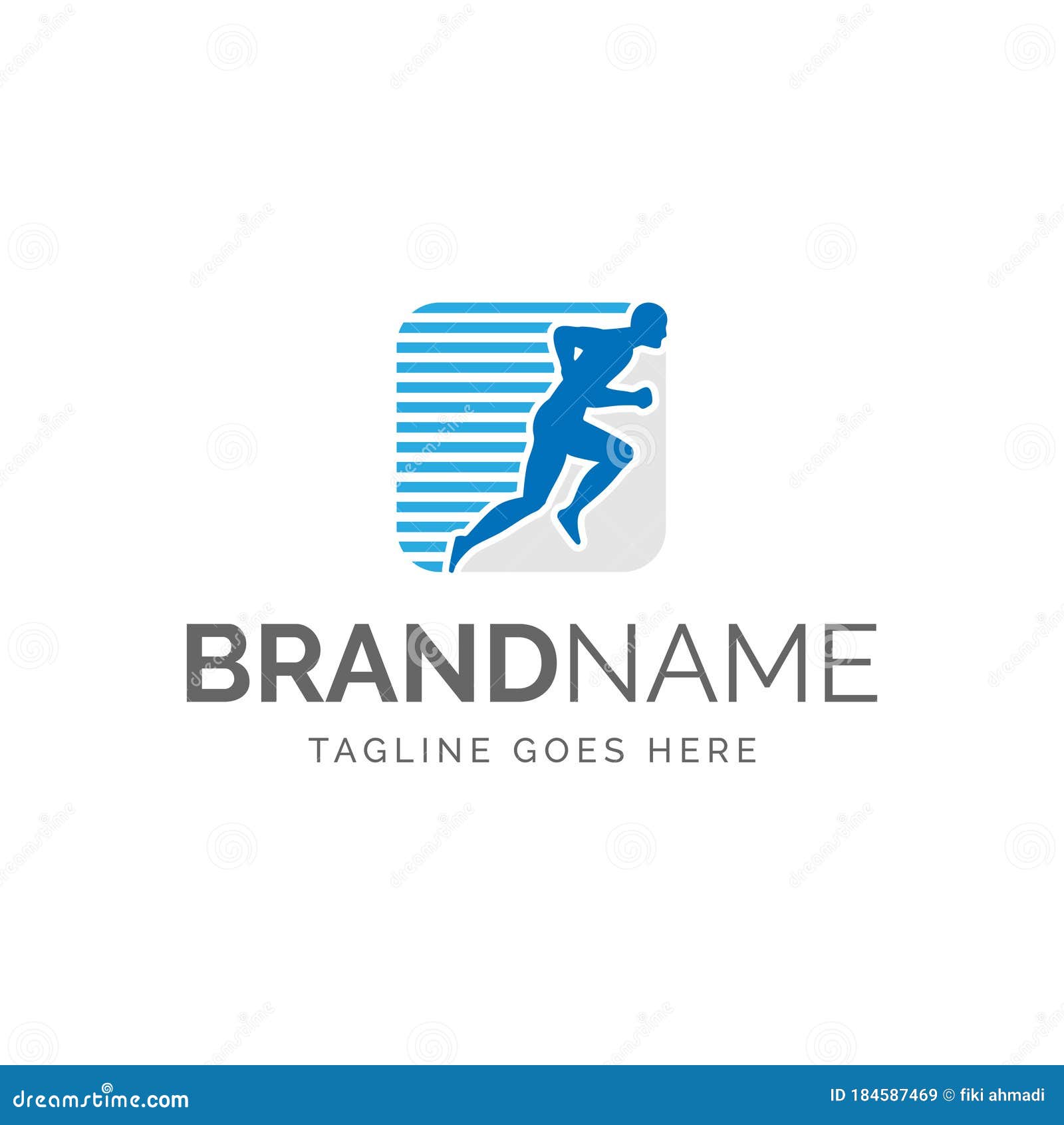 Logo of Running Man in Square Stock Vector - Illustration of figure ...