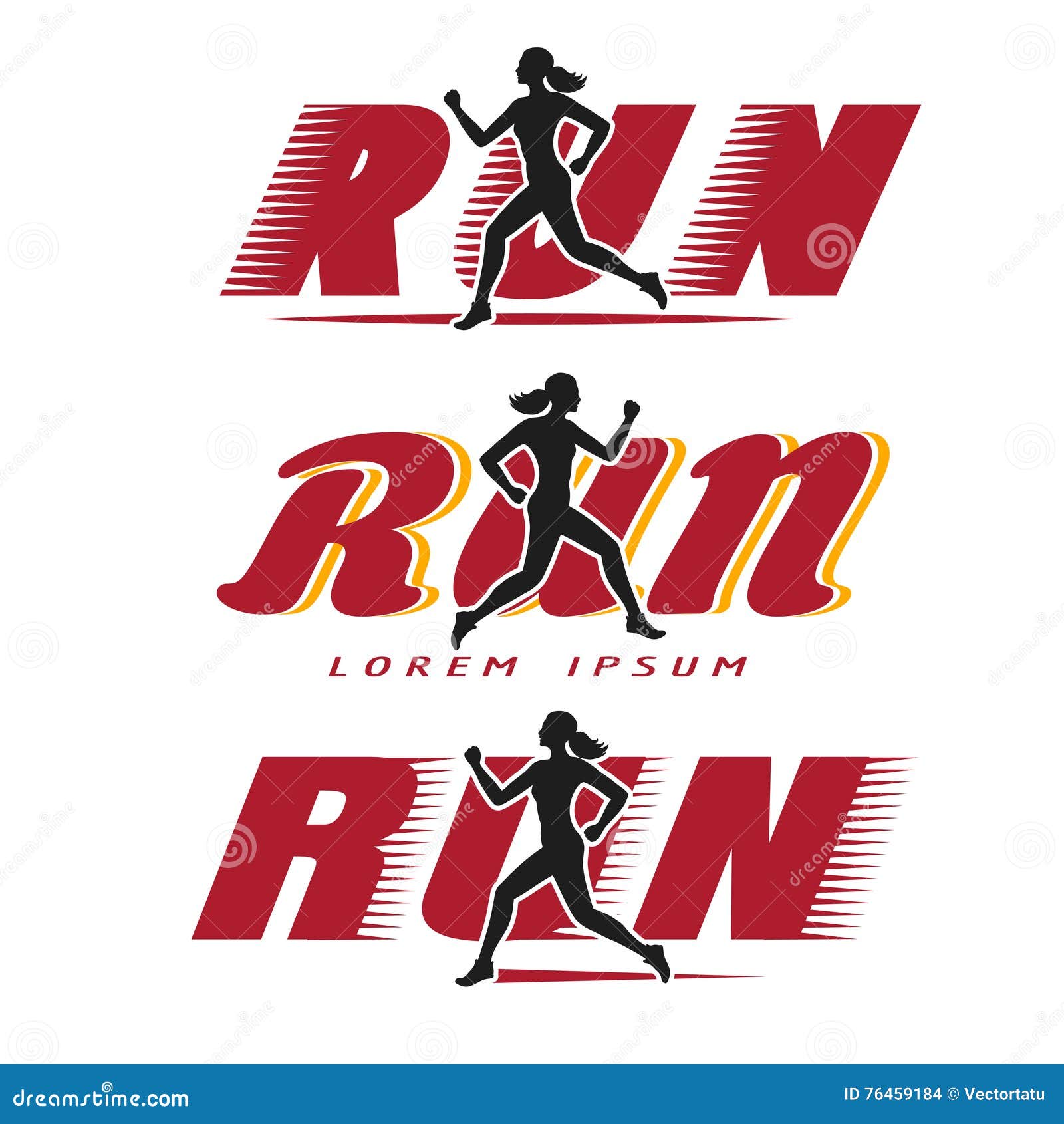 Logo with running woman stock vector. Illustration of computer - 76459184
