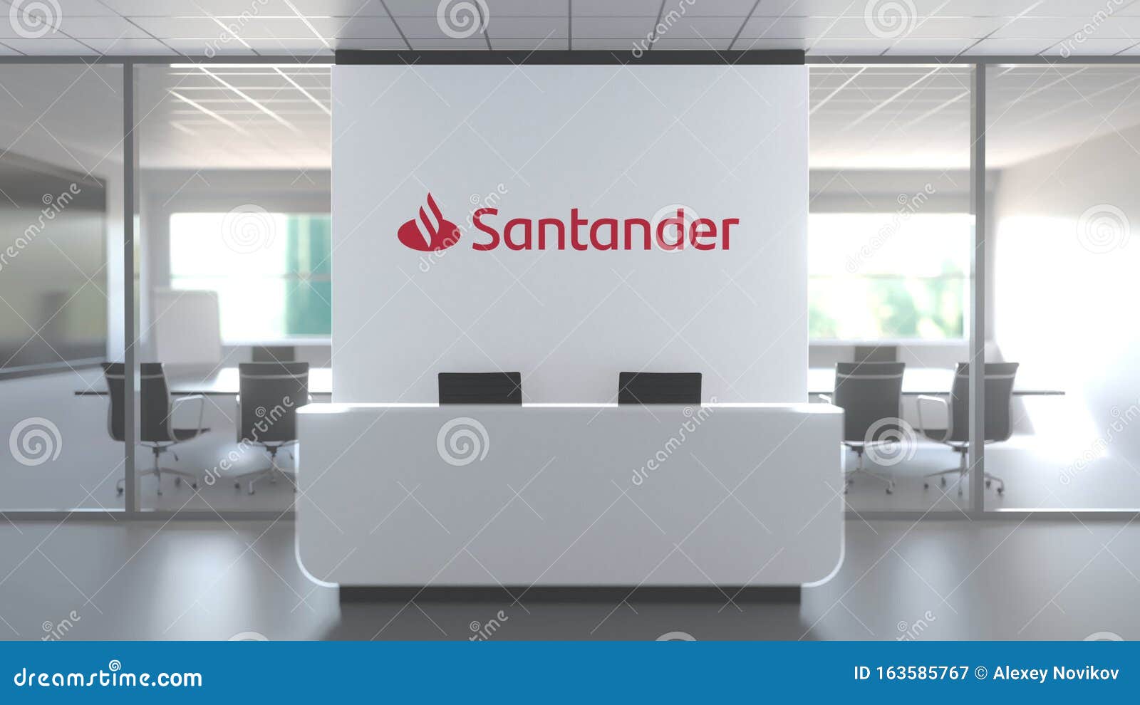 Logo of SANTANDER on a Wall in the Modern Office, Editorial Conceptual ...