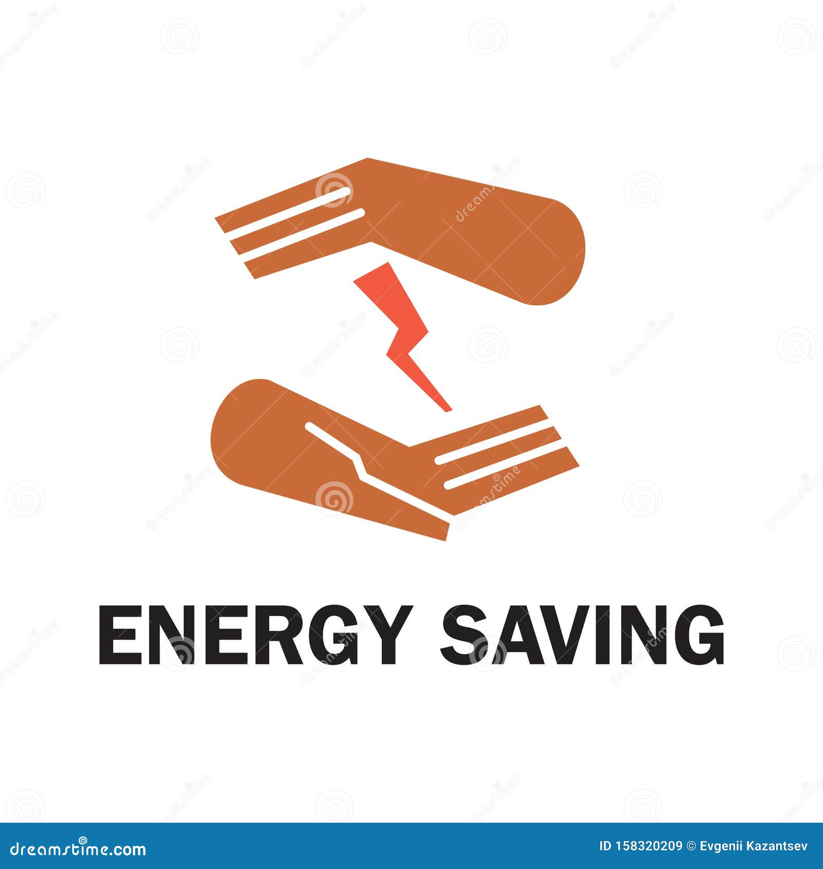 Logo Save Energy. Stylized Hands Protect the Zipper Stock Vector ...