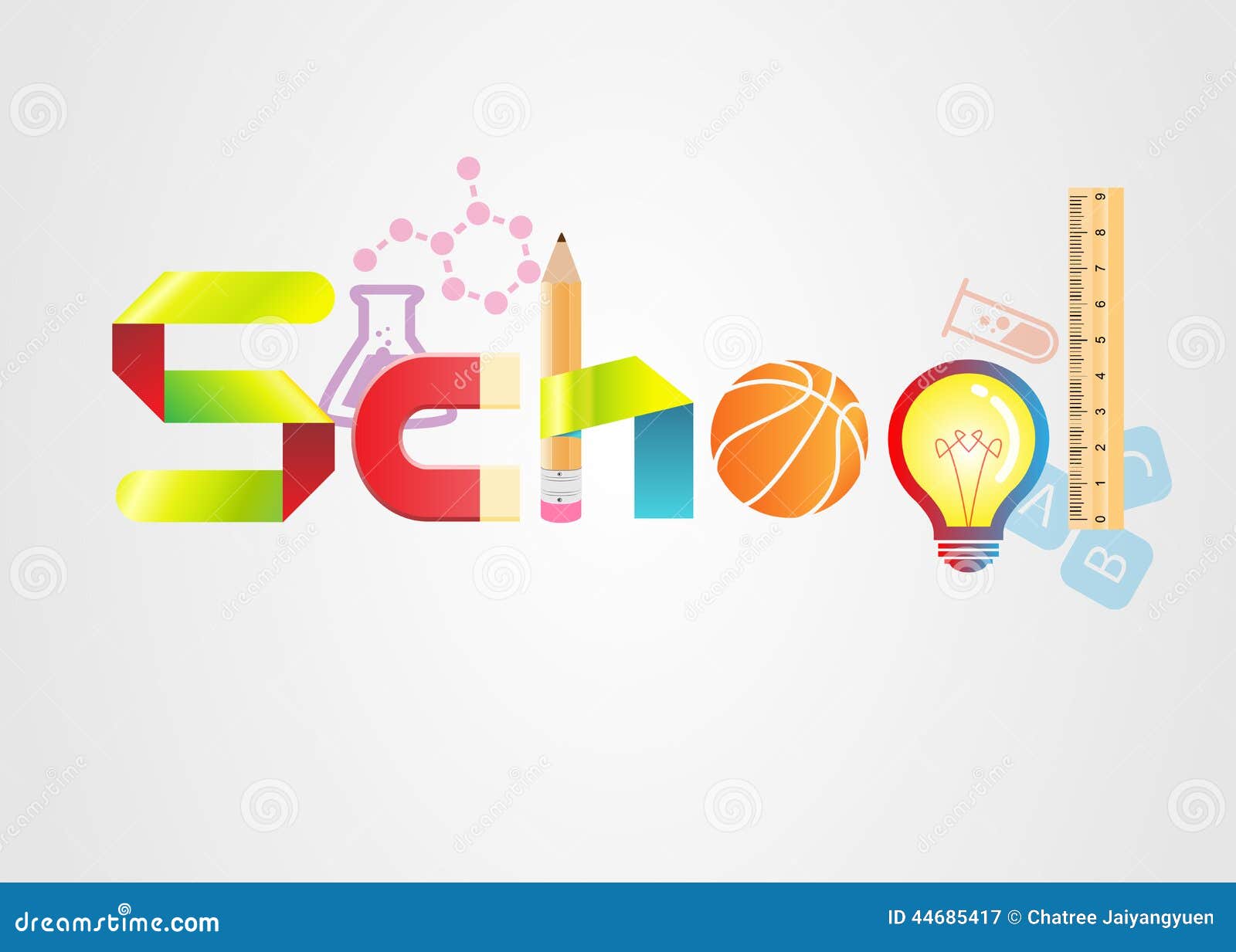 Logo of School Text. Elements are Layered Separately in Vector File ...
