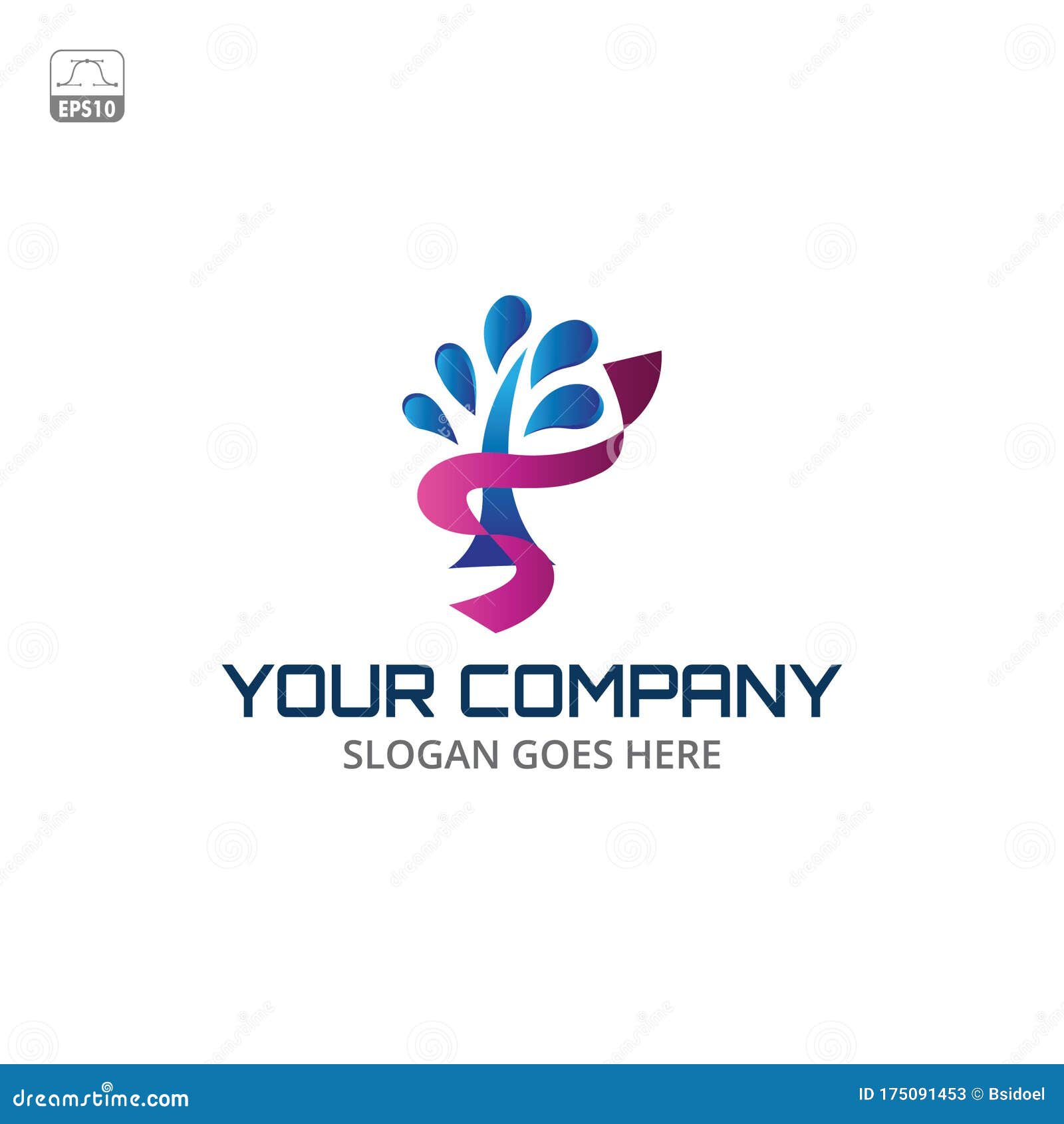 Tree and Ribbon, Vector Logo Design Stock Vector - Illustration of ...