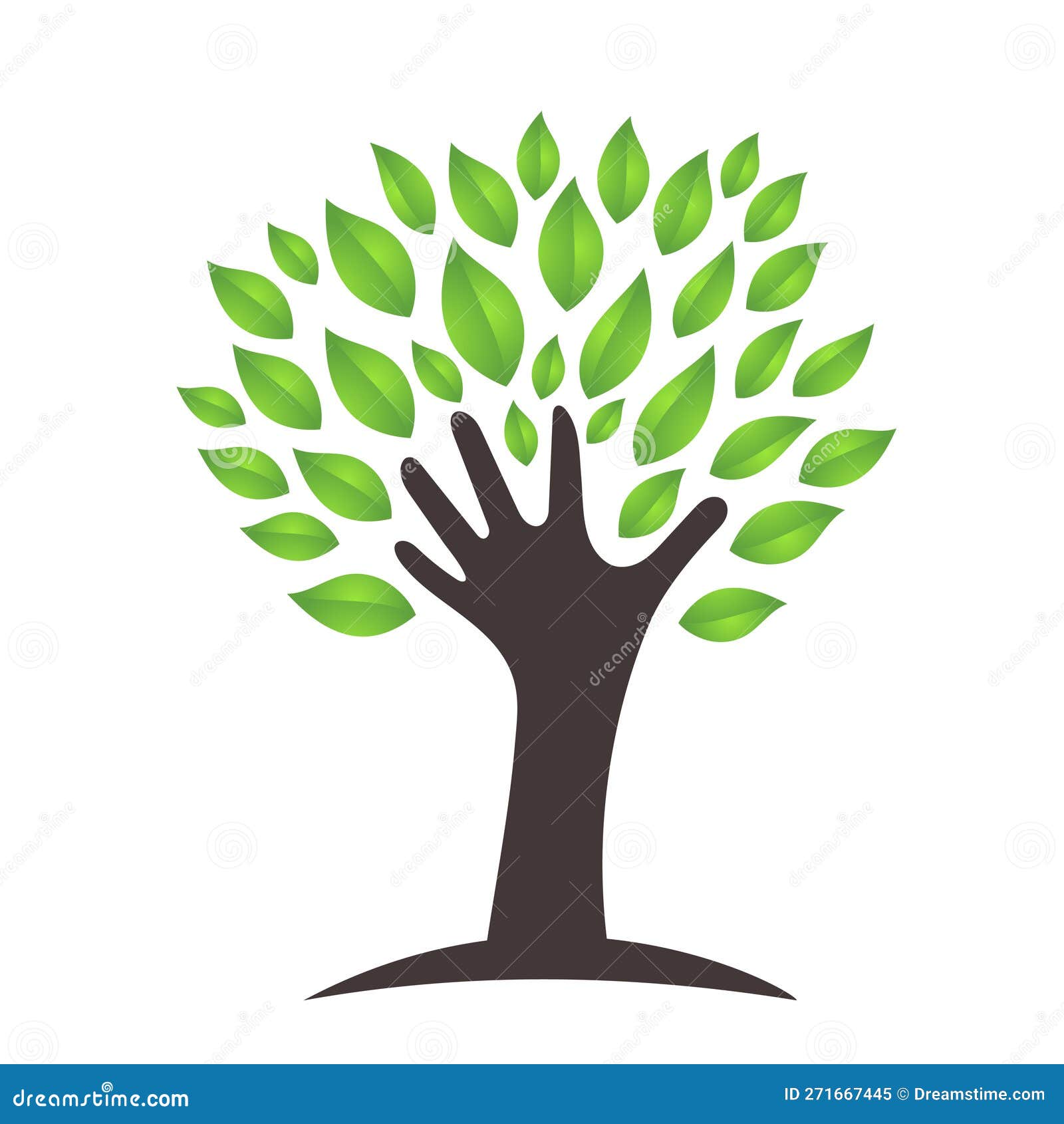 Hands tree logo stock vector. Illustration of vector - 271667445
