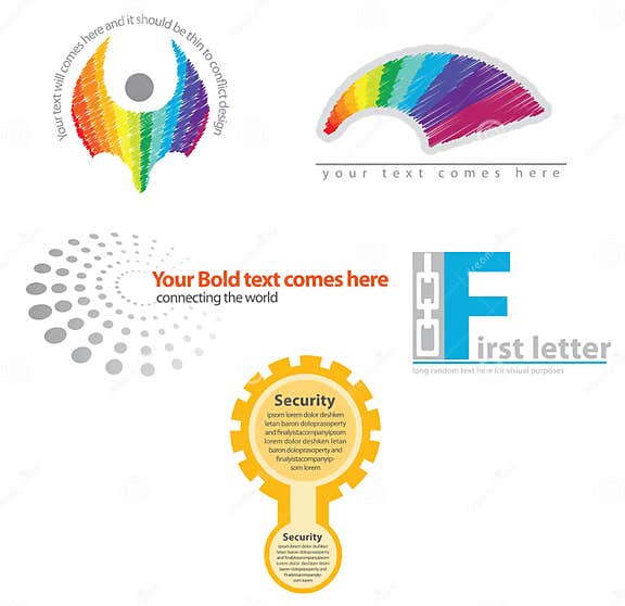 Logo set stock vector. Illustration of color, brand, objects - 7827175