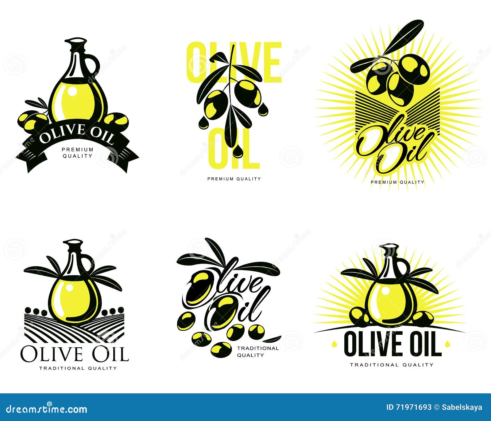 Logo Set Circa Olio D'oliva Illustrazione Vettoriale - Illustrazione di ...