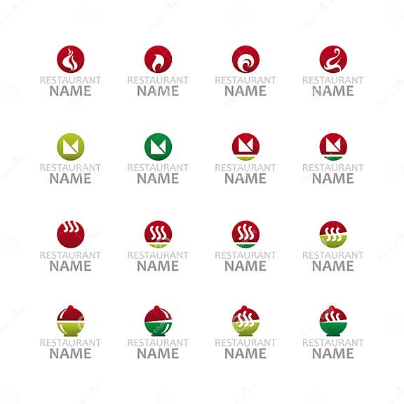 Restaurant Logo Set Icon stock vector. Illustration of company - 19615417