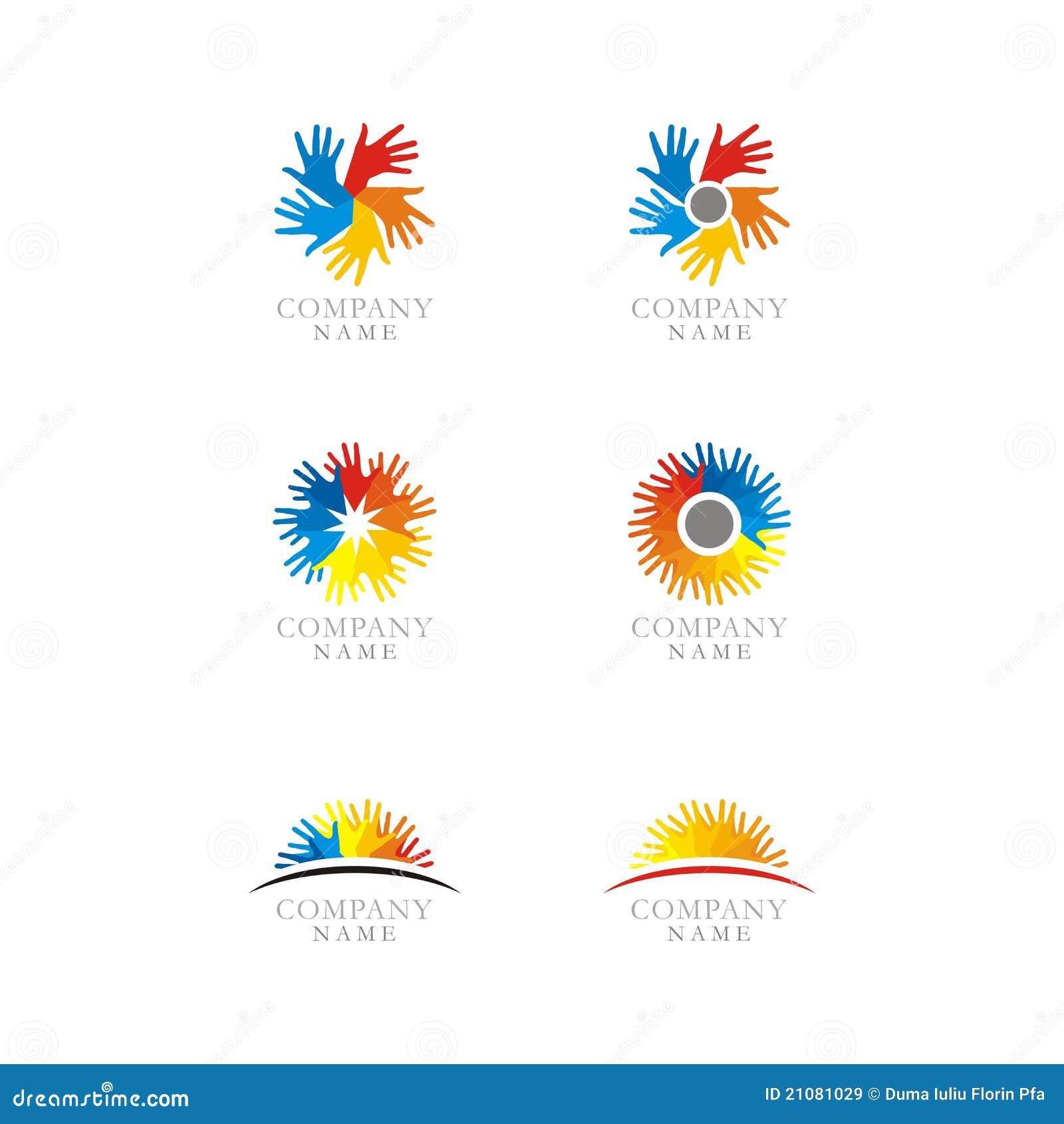 Hands Logo Set Icon stock vector. Illustration of logotype - 21081029