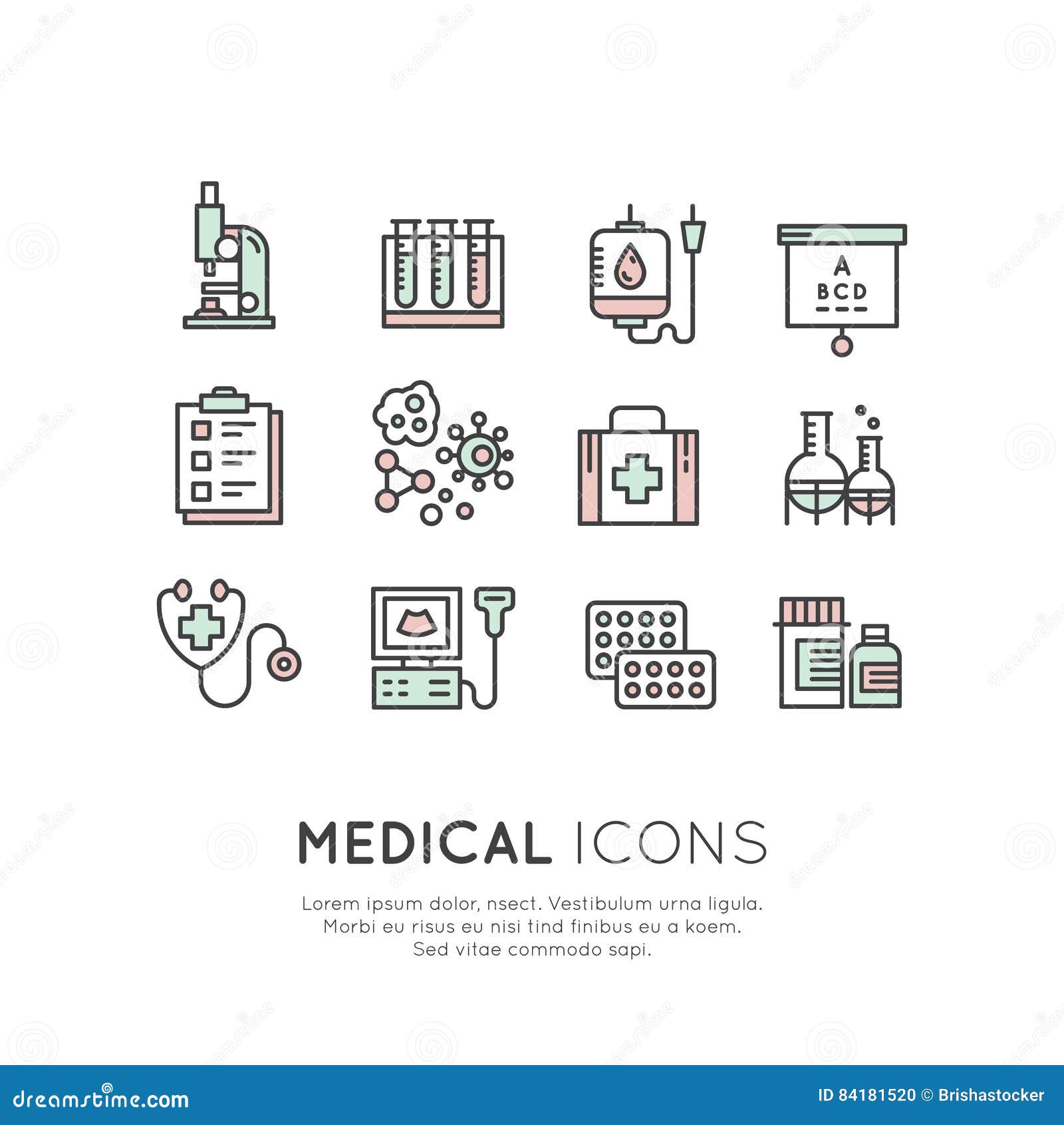 Logo Set of Medical Diagnostic Icons and Objects Stock Illustration ... Logo Set of Medical Diagnostic Icons and Objects Stock Illustration ...