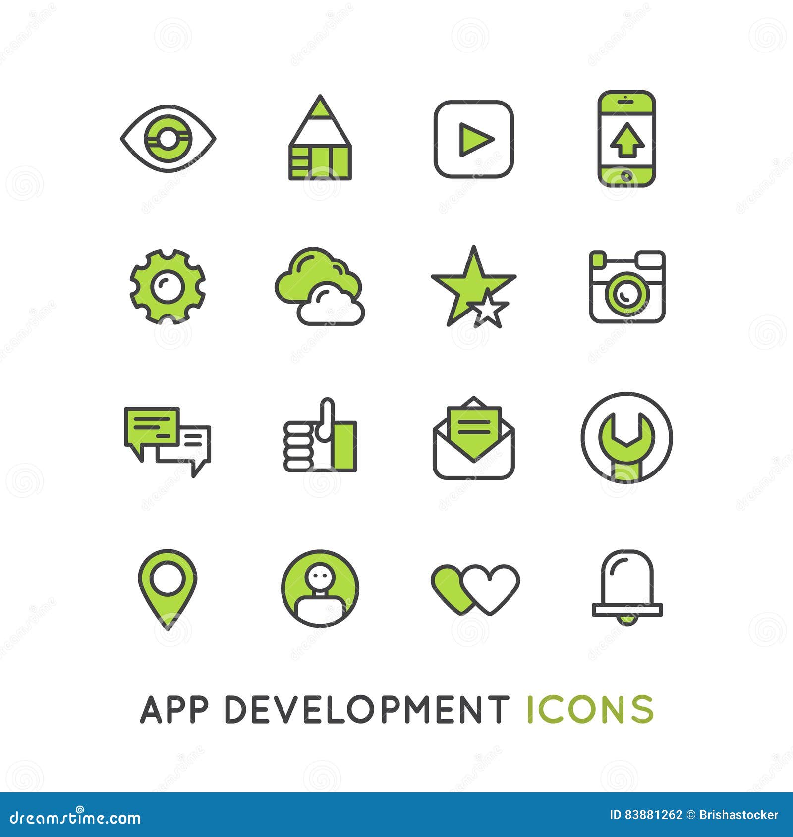 Logo Set for Mobile or Laptop Application Service for User Access Stock ...