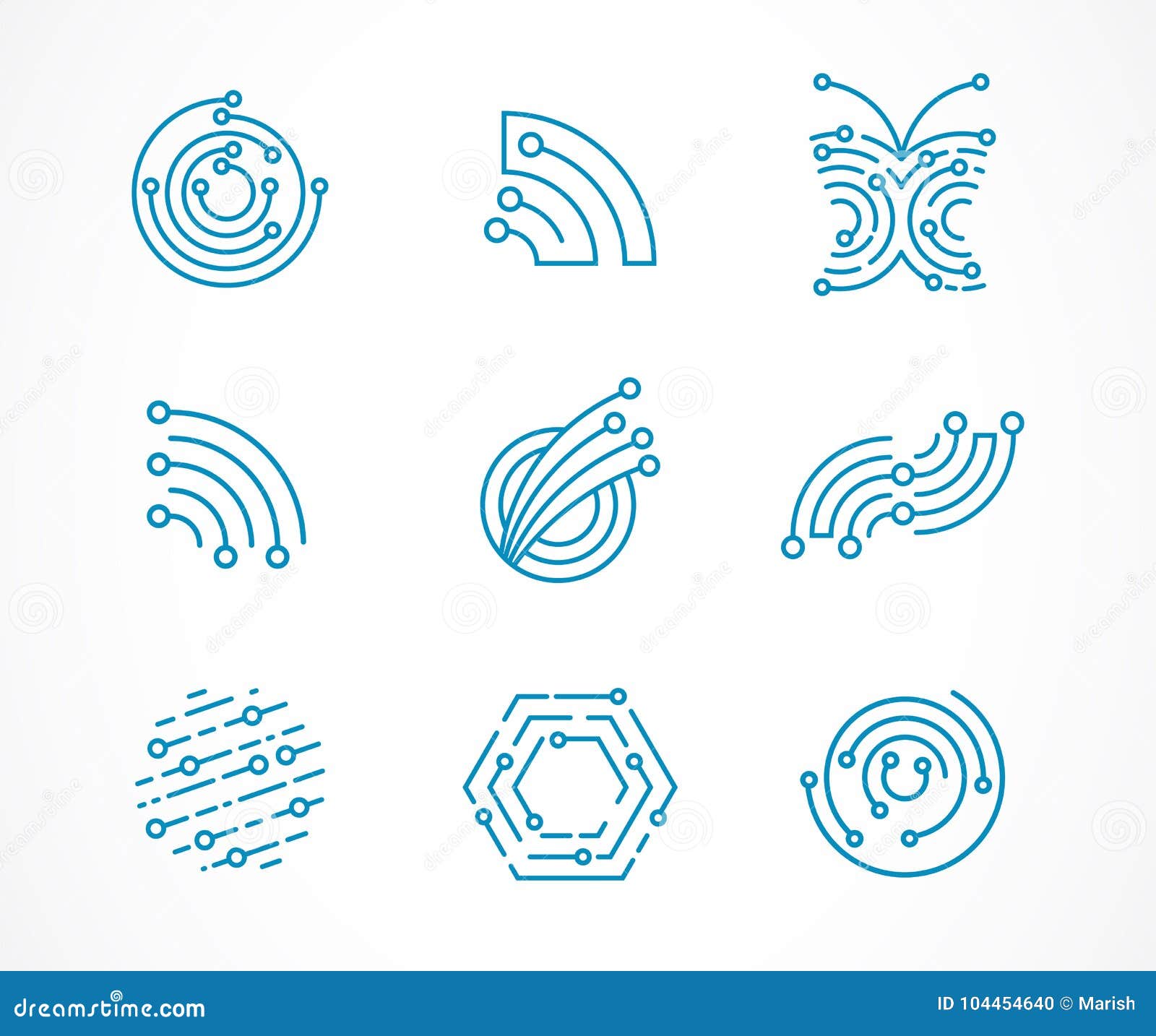 Logo Set - Technology, Tech Icons and Symbols Stock Vector ...
