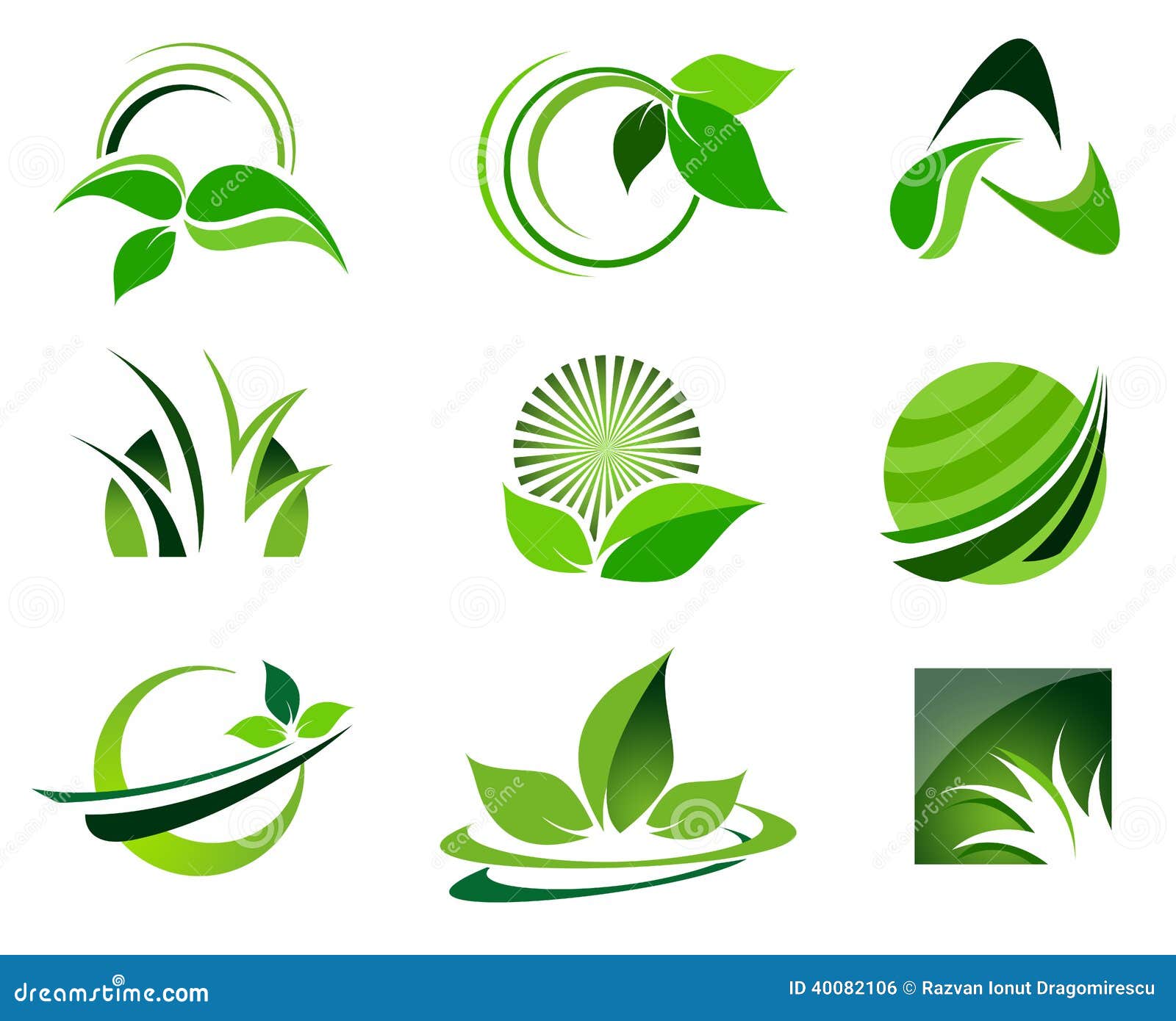 Logo Set verde ilustração stock. Ilustração de companhia - 40082106