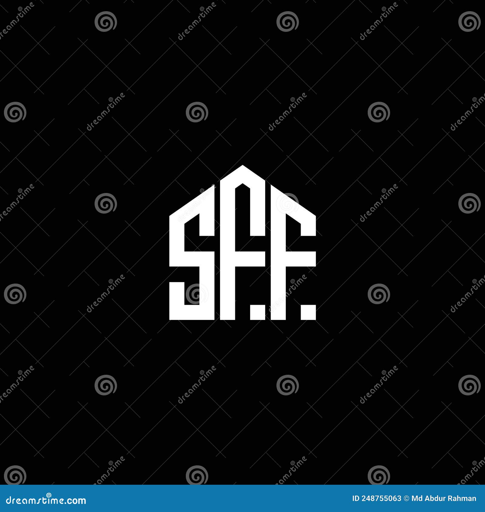 Logo Sff Lettre Conception Sur Fond Noir. Concept De Logo De Lettre Sff ...
