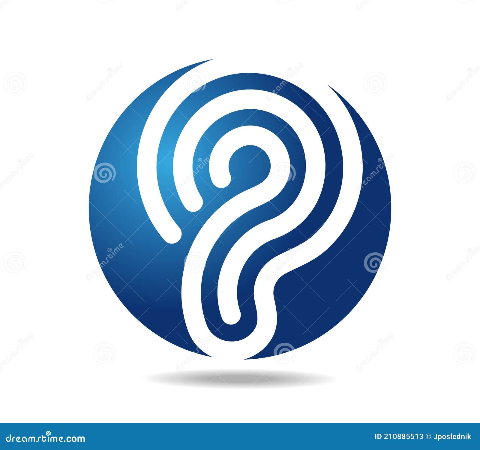 Three Blue Lines In A Circle Logo