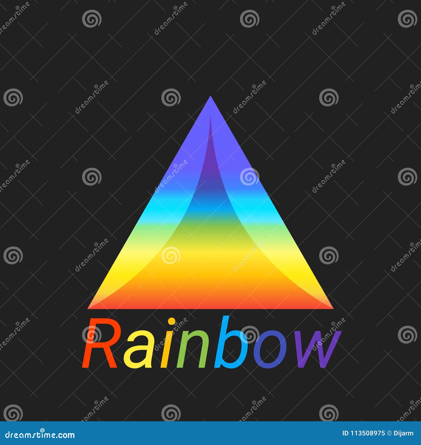 Logo in the Shape of a Triangle with Bright Colored Light Stock ...