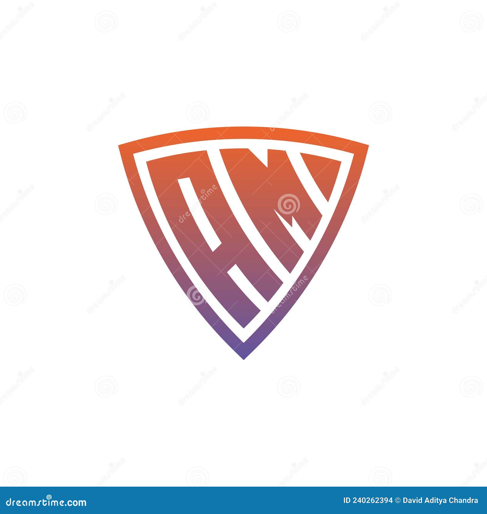 Am Logo Shield Monogram Gradient Style Design Stock Vector ...