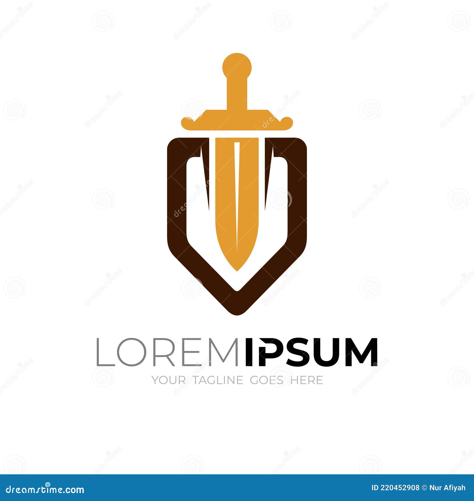 Logo of Shield with Sharp Sword, Army Icon Stock Vector - Illustration ...