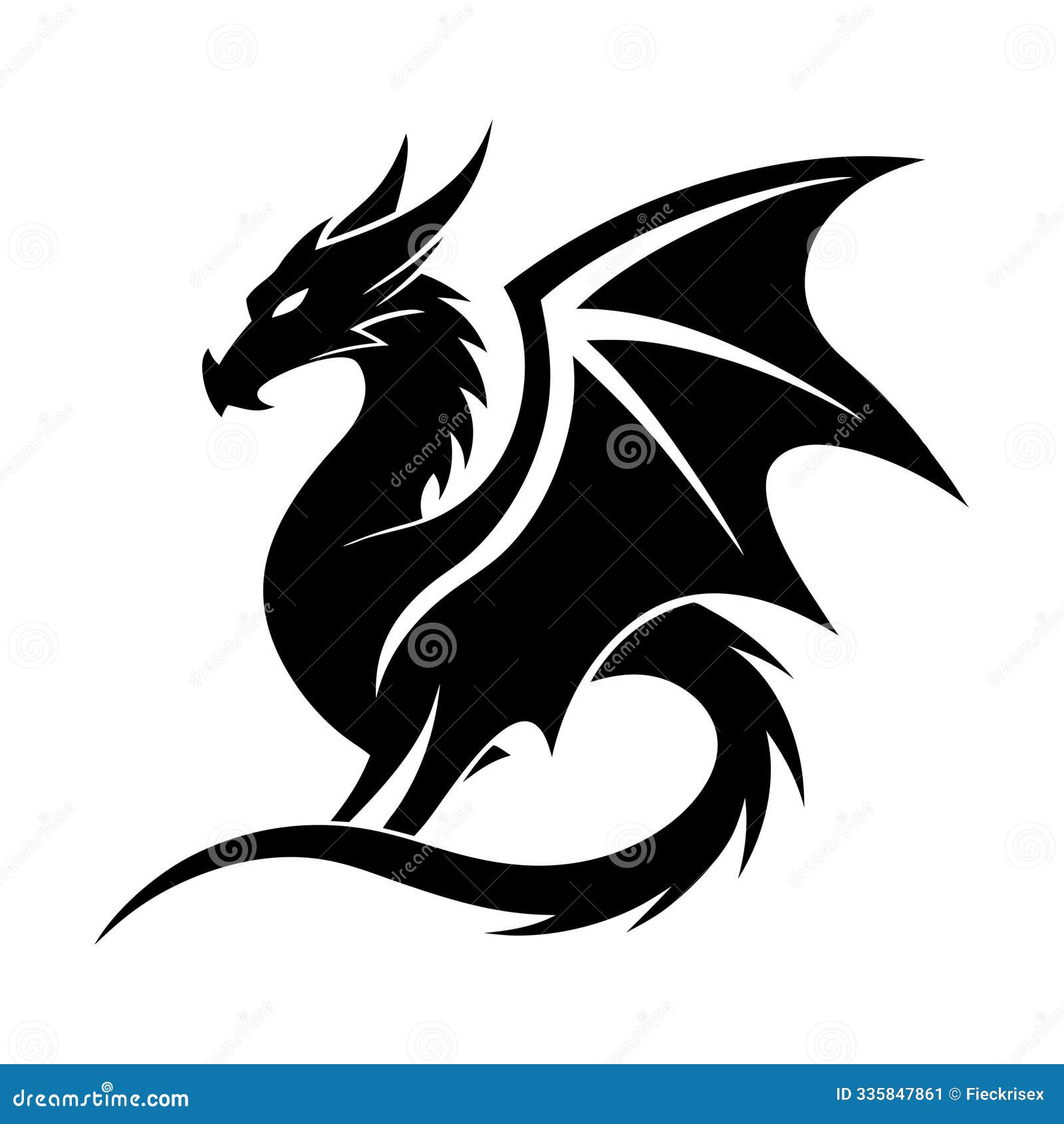 A Minimalist Black Dragon Logo Vector Stock Illustration - Illustration ...