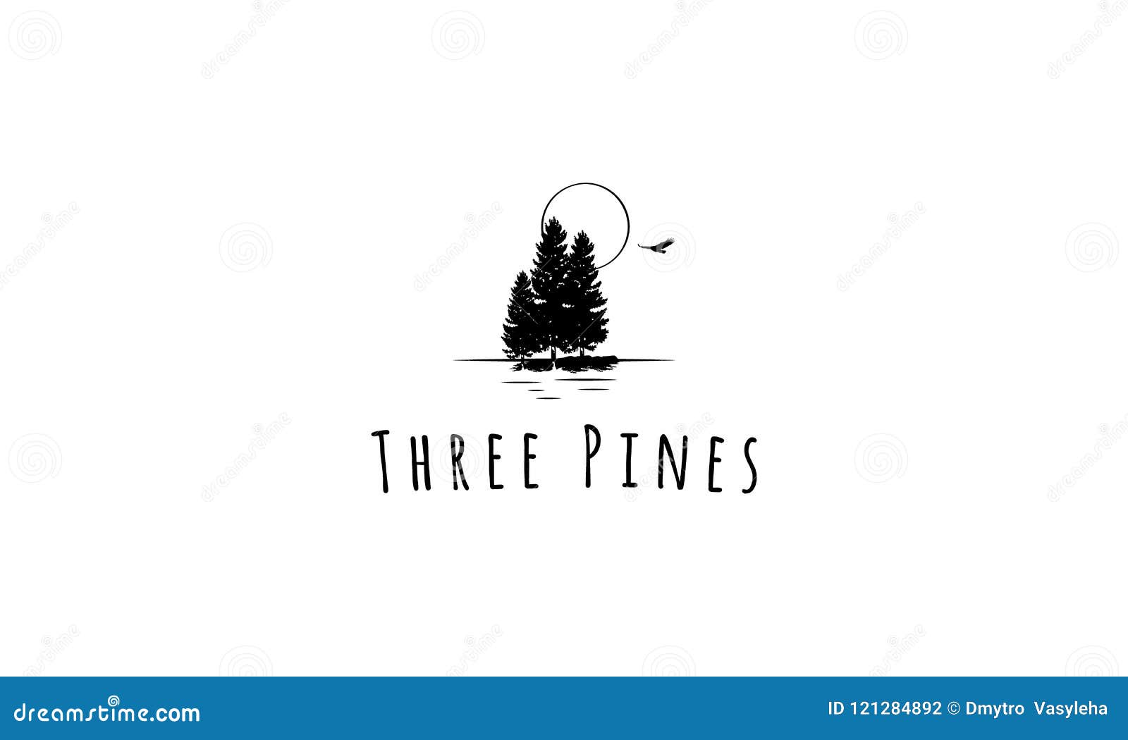 Three Pines Logo Vector Evergreen Minimalist Symbol Illustration Design ...