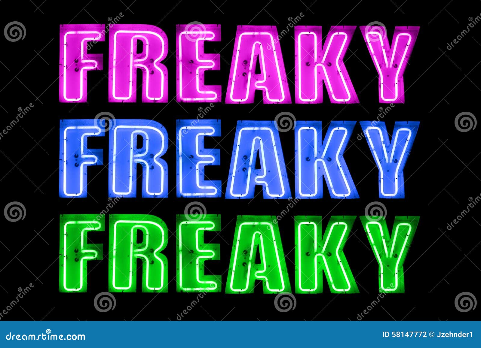 Logo Sign de néon Freaky foto de stock. Imagem de roxo - 58147772