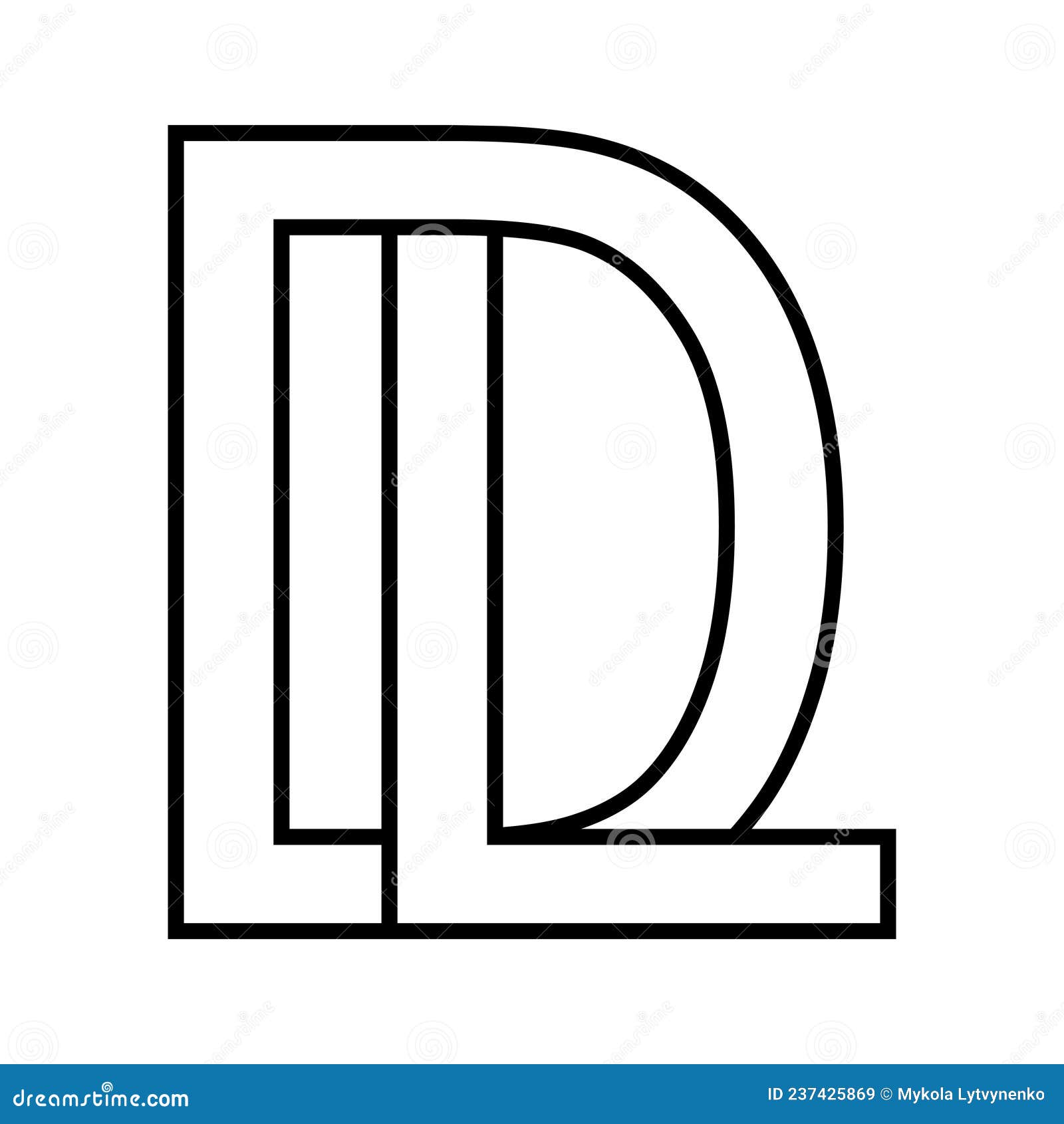 Logo Sign Dl Ld Icon Sign Dl Interlaced Letters D L Stock Vector ...
