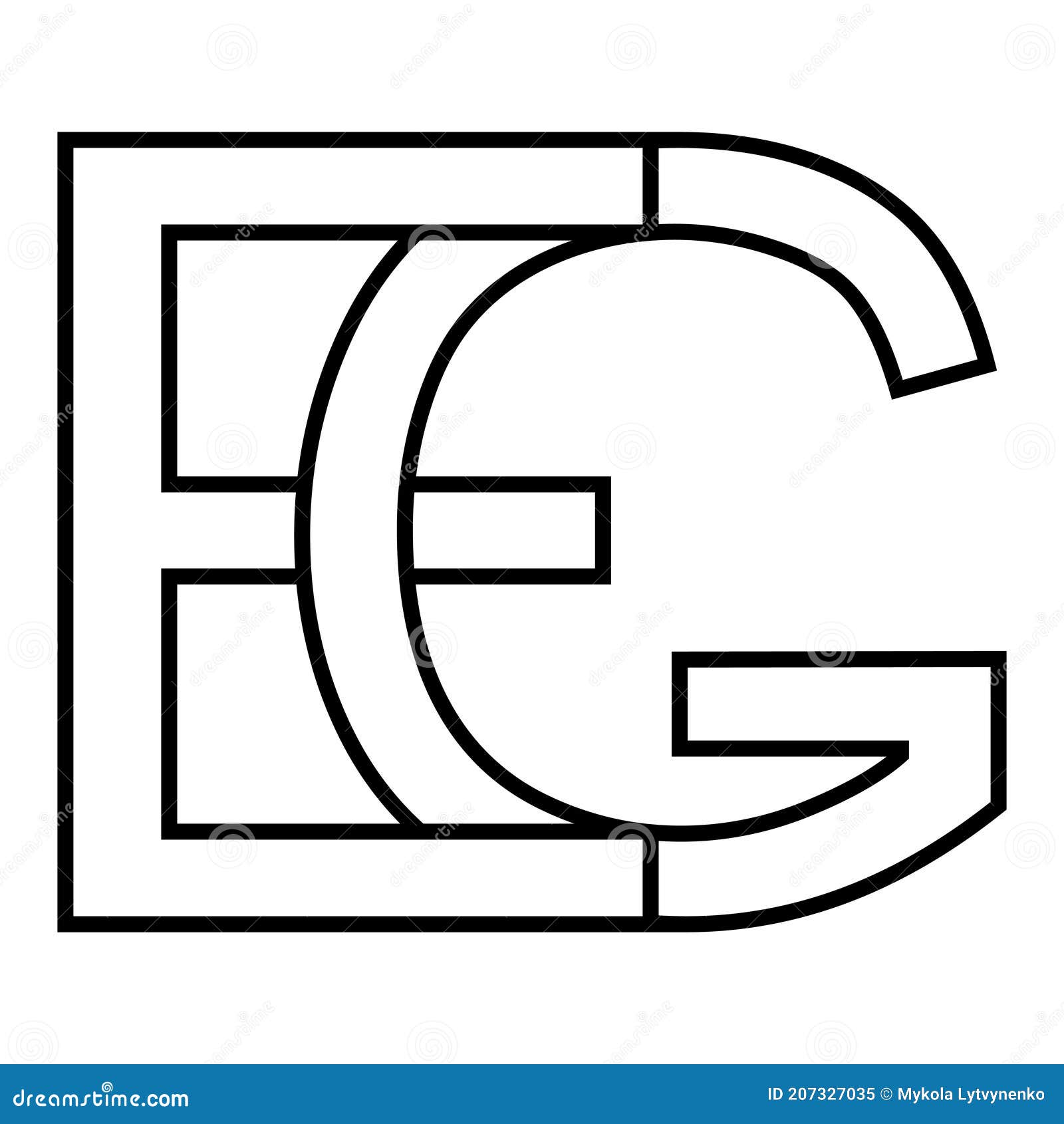 Logo Sign Eg And Ge Icon Sign Interlaced Letters G, E Vector Logo Eg ...