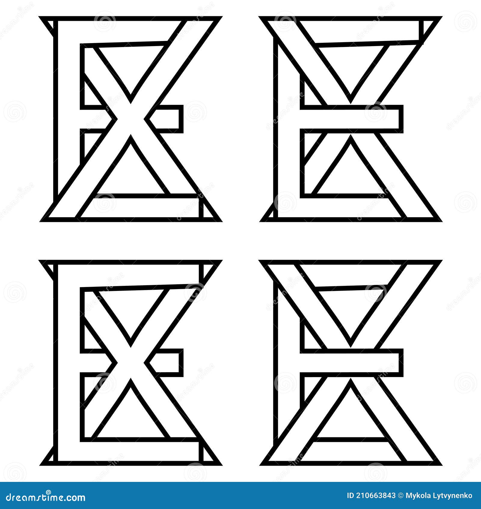 Logo Sign Ex Xe Icon Sign Interlaced Letters X, E Vector Logo Ex, Xe ...